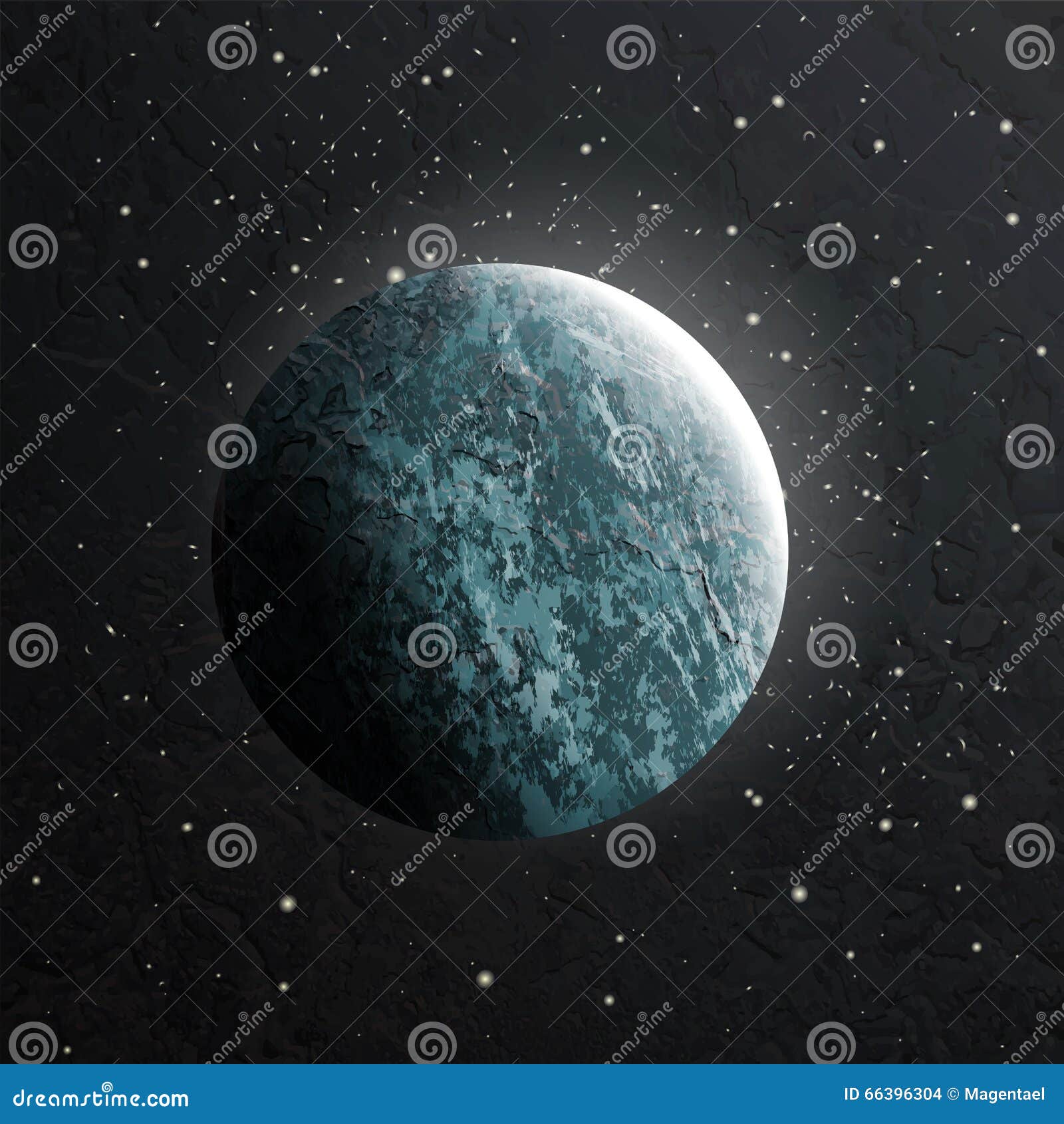 Vector realistic moon. stock vector. Illustration of night - 66396304