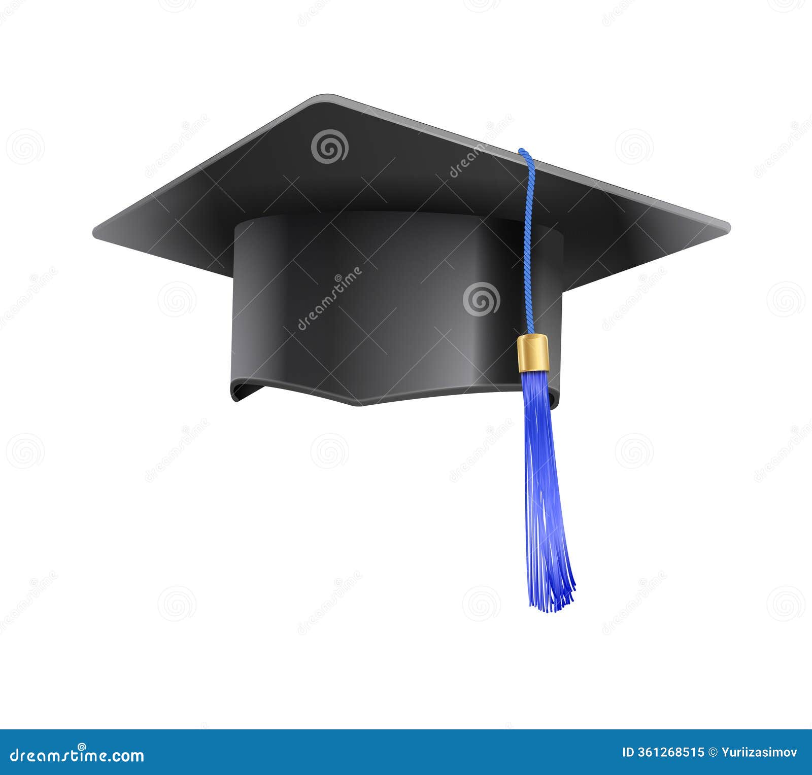 Vector Realistic Mortar Hat. Philosopher Student Graduation Cap with ...