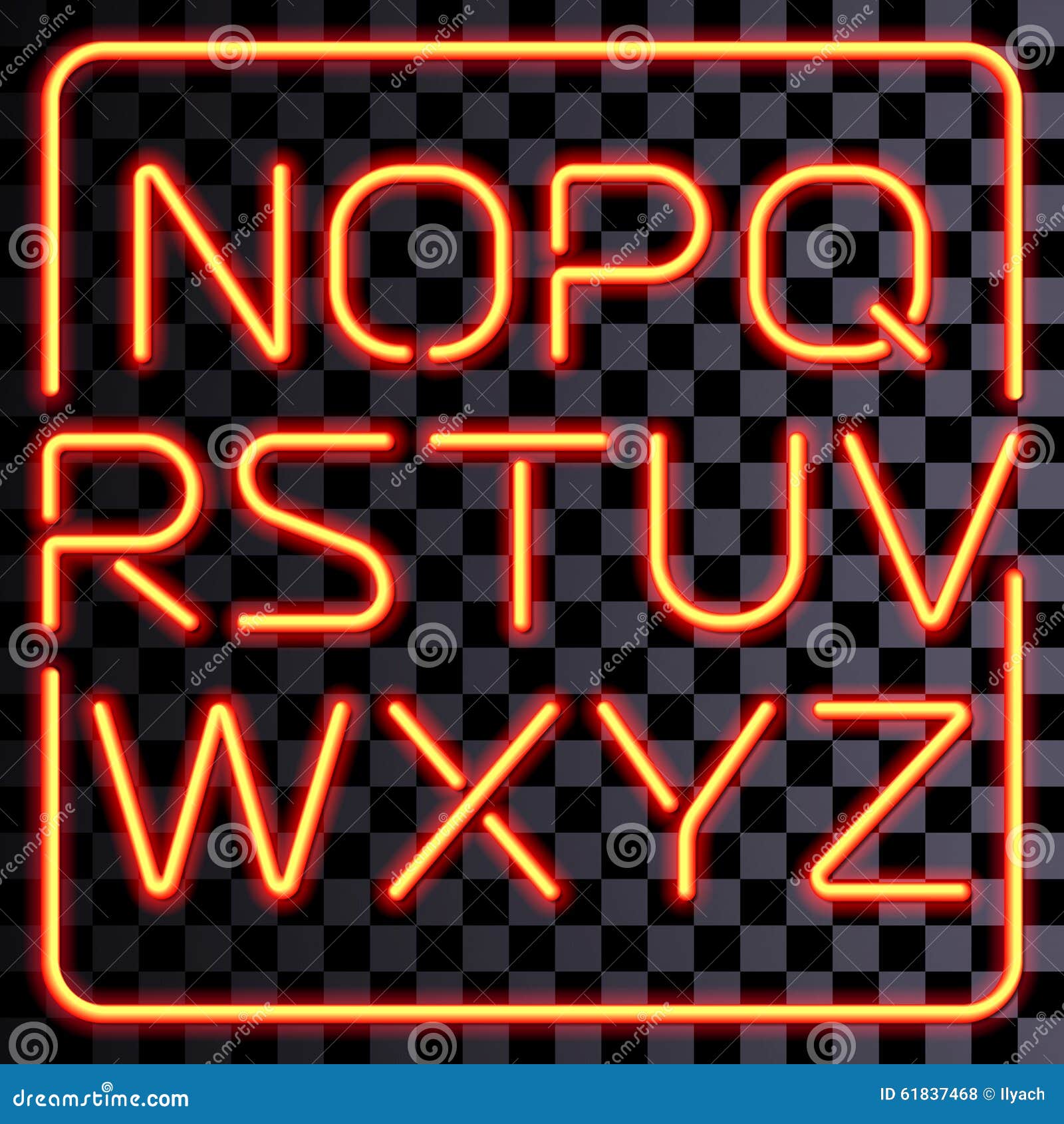 Vector Realistic Neon Letters Set Stock Illustration - Illustration of ...