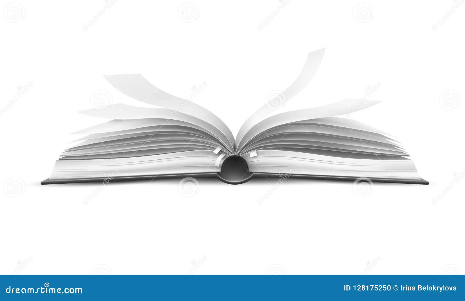 Vector Realistic Open Book with Fluttering Pages Stock Vector ...