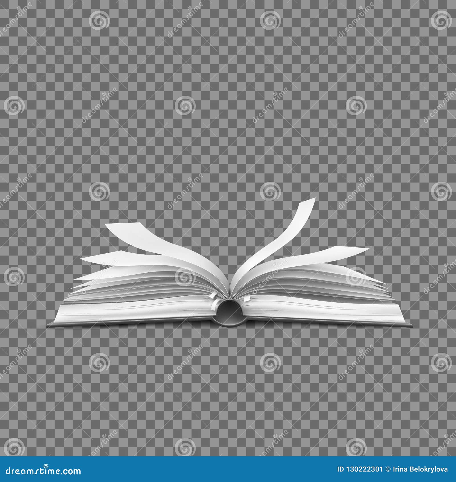 Realistic Open Book In Hardcover. Colorful Paper Books Collection Flat ...