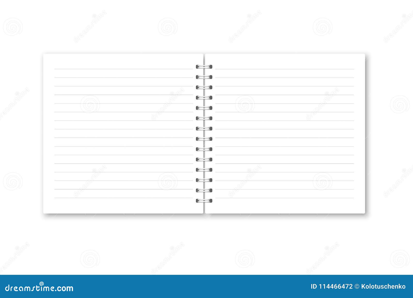 Vector Realistic Opened Square Notebook Stock Vector - Illustration of ...