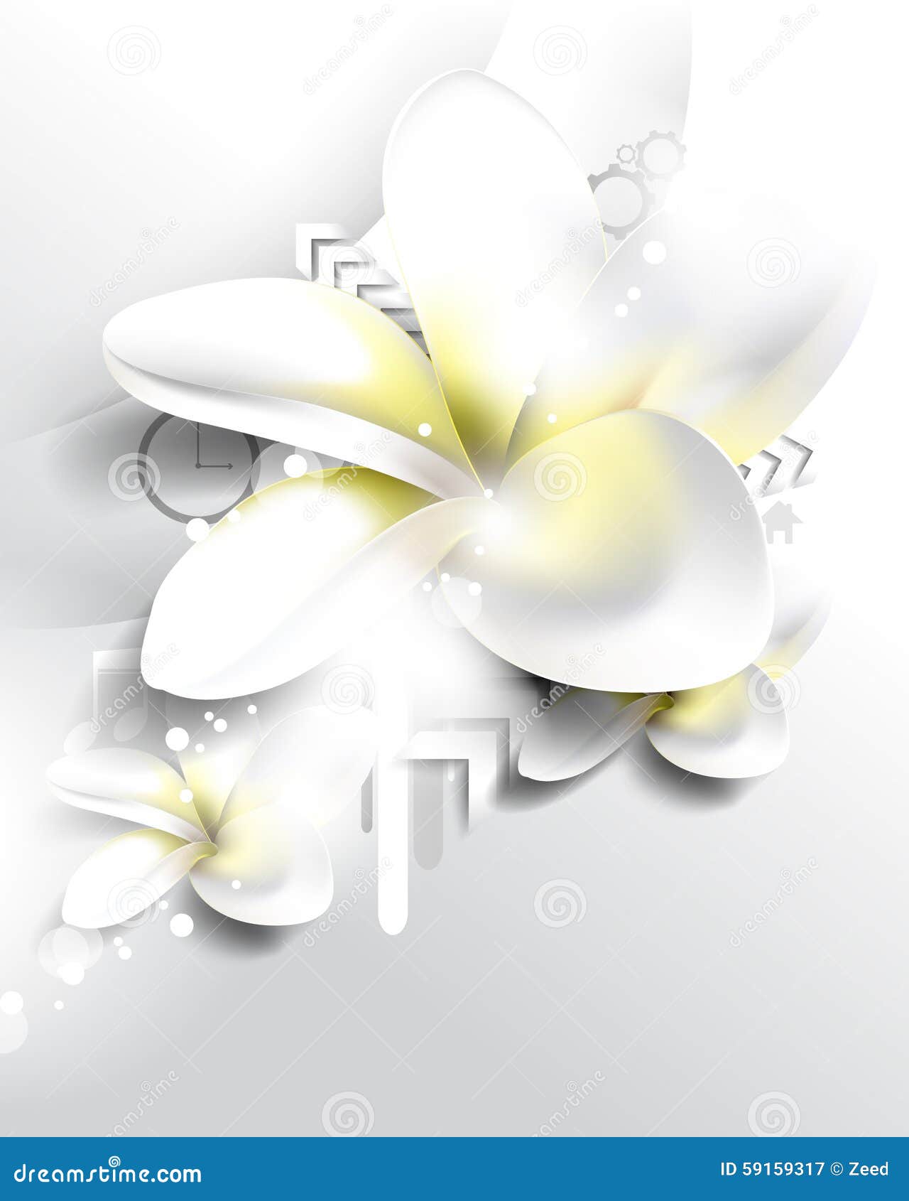 Vector Realistic Overlapping Flowers Background Stock Vector ...