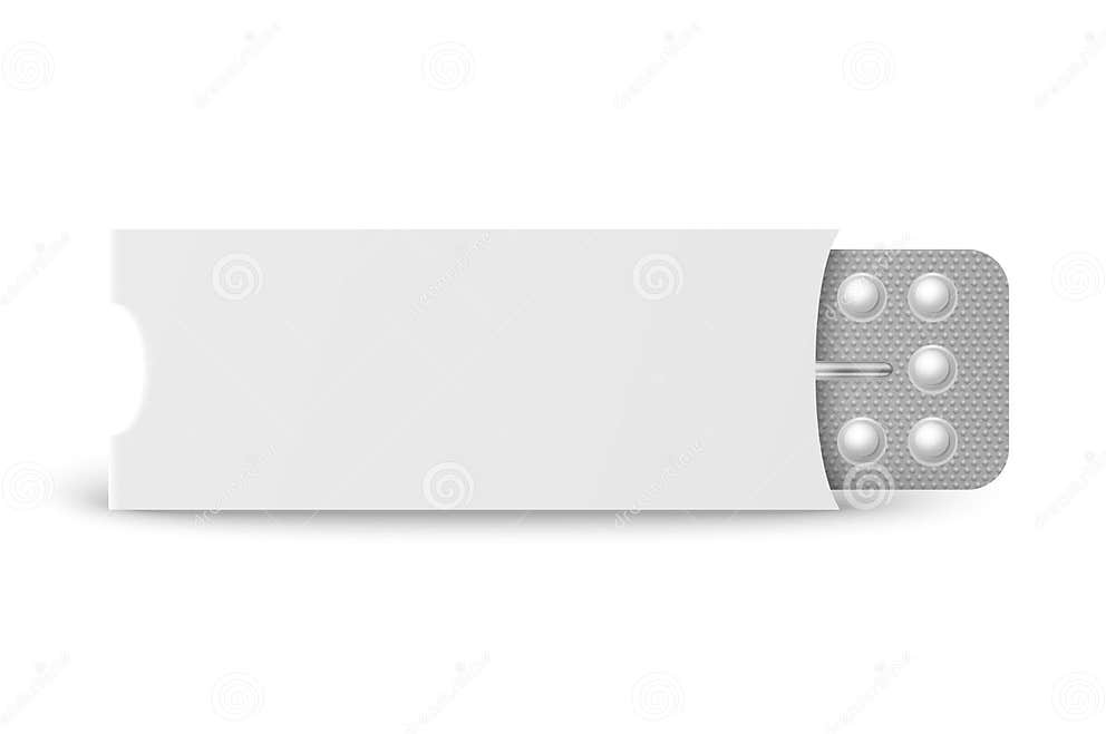 Vector Realistic Packaging Of Birth Control Pills In Blister Closeup