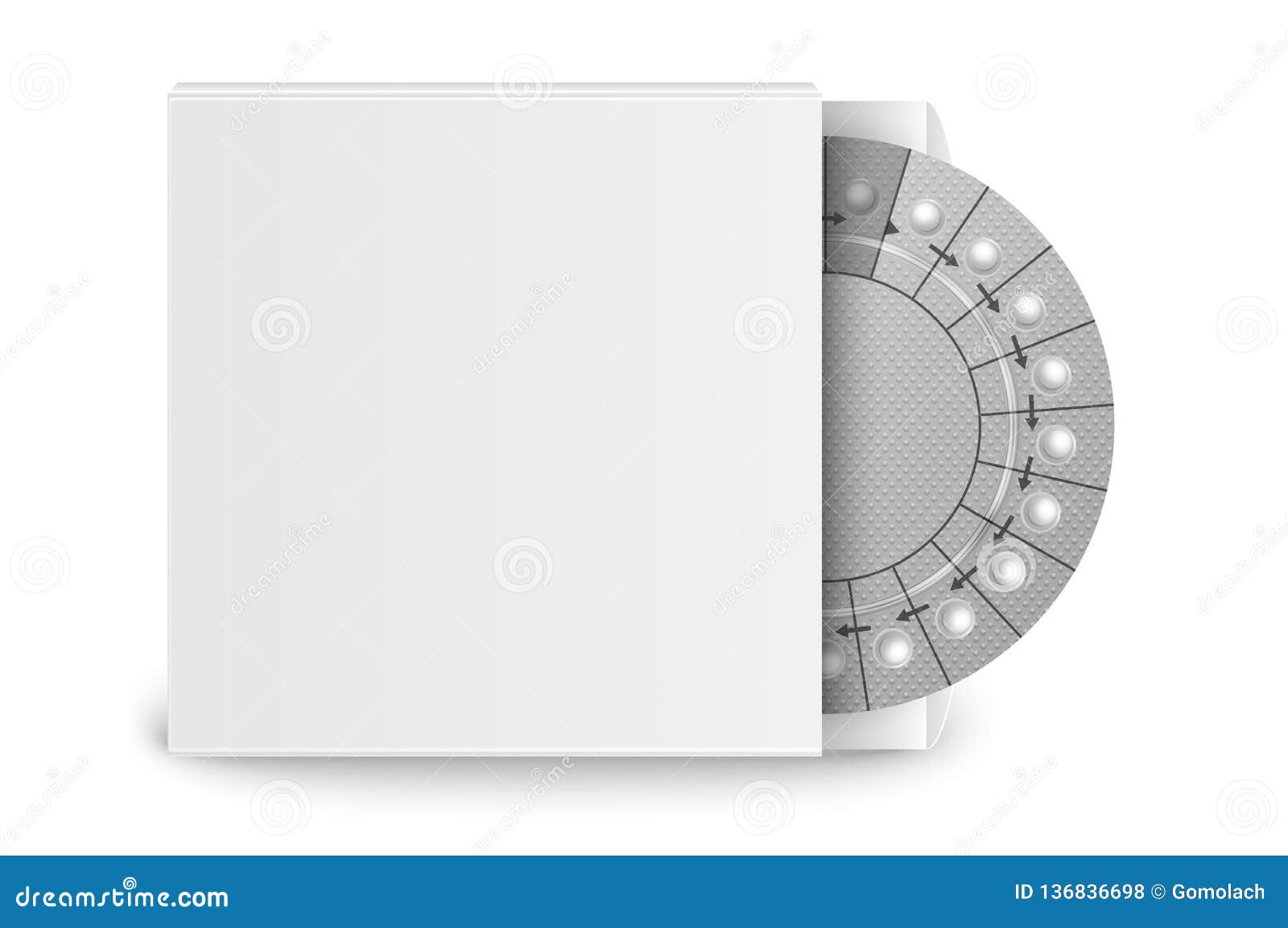 Vector Realistic Packaging Of Birth Control Pills In Box Closeup ...