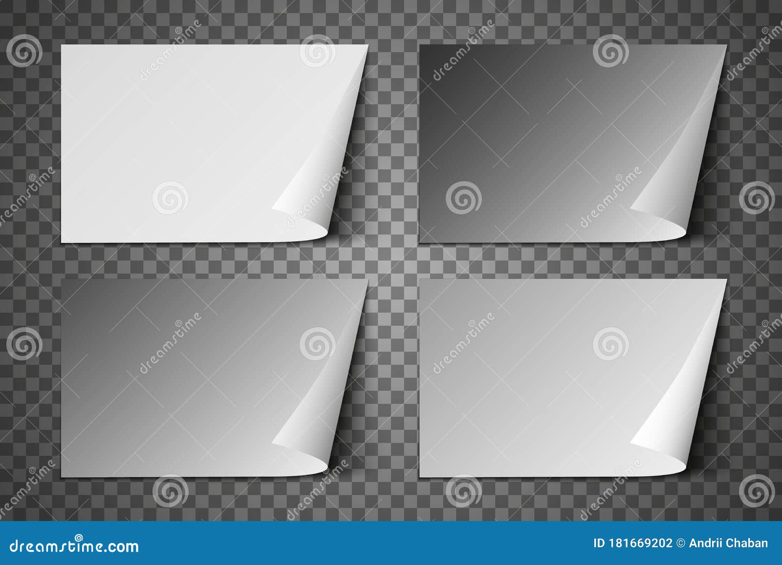 Vector Realistic Paper Sheet with Folded Corner. Paper Sheet A4 with ...