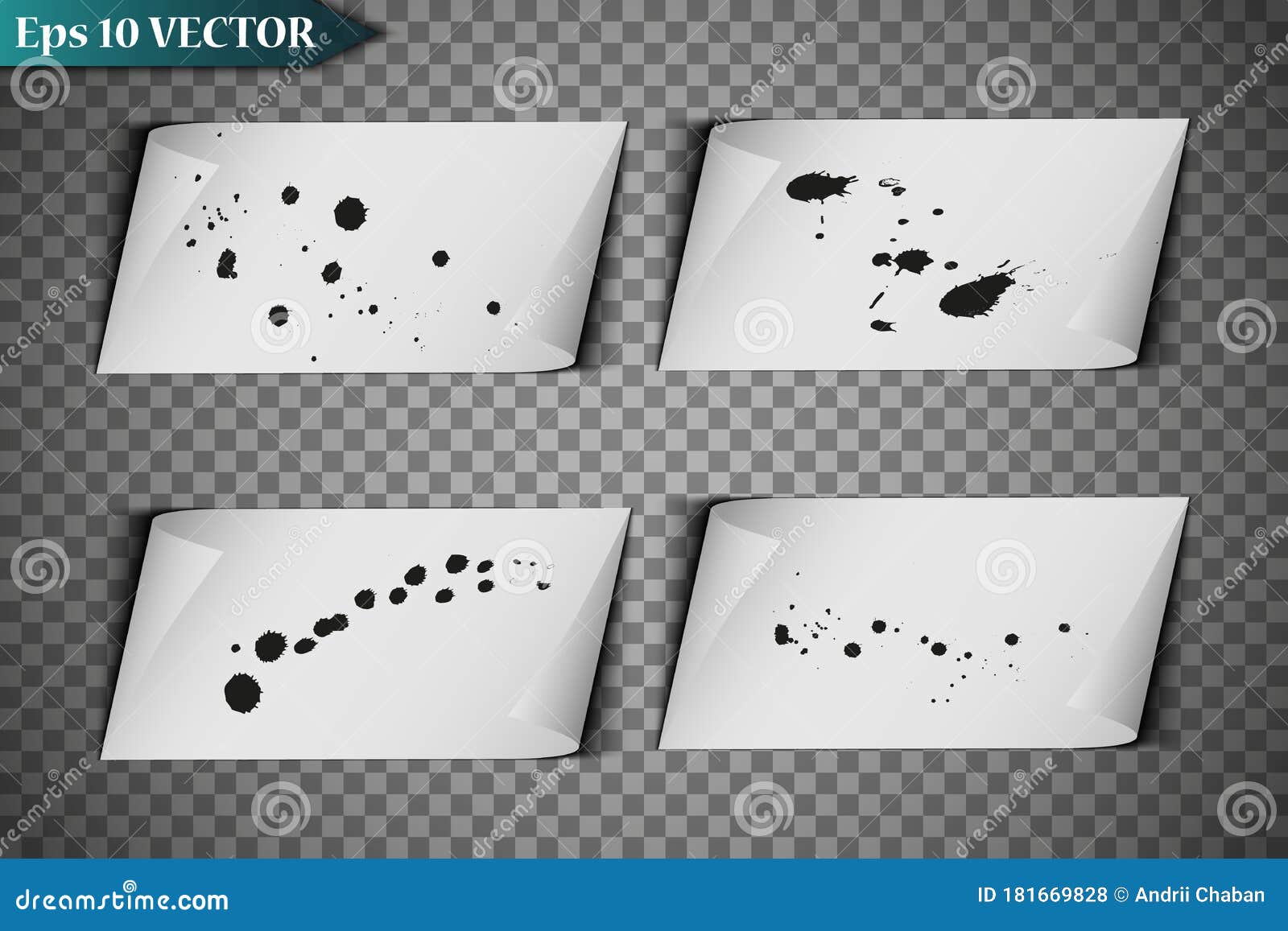 Vector Realistic Paper Sheet with Folded Corner. Paper Sheet A4 with ...