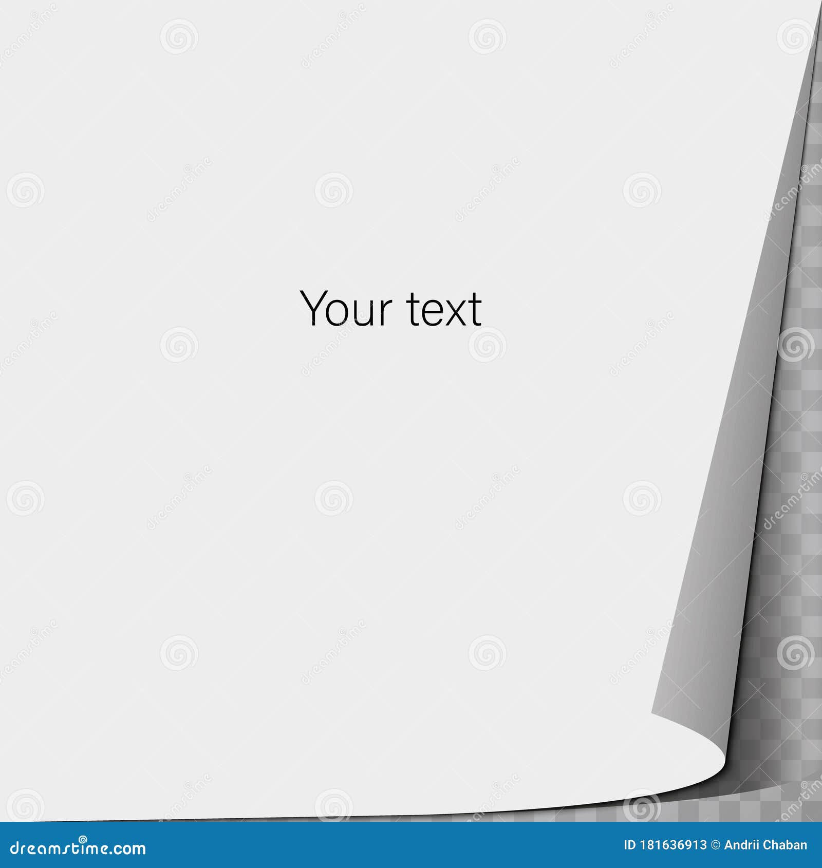 Vector Realistic Paper Sheet with Folded Corner. Paper Sheet A4 with ...