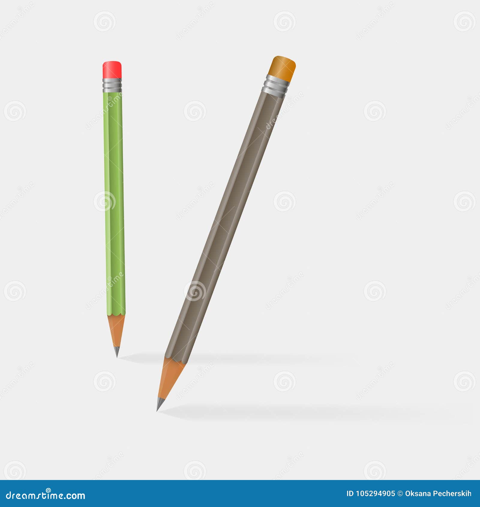 Set Of Realistic Pencils Vector Illustration Isolated On White ...