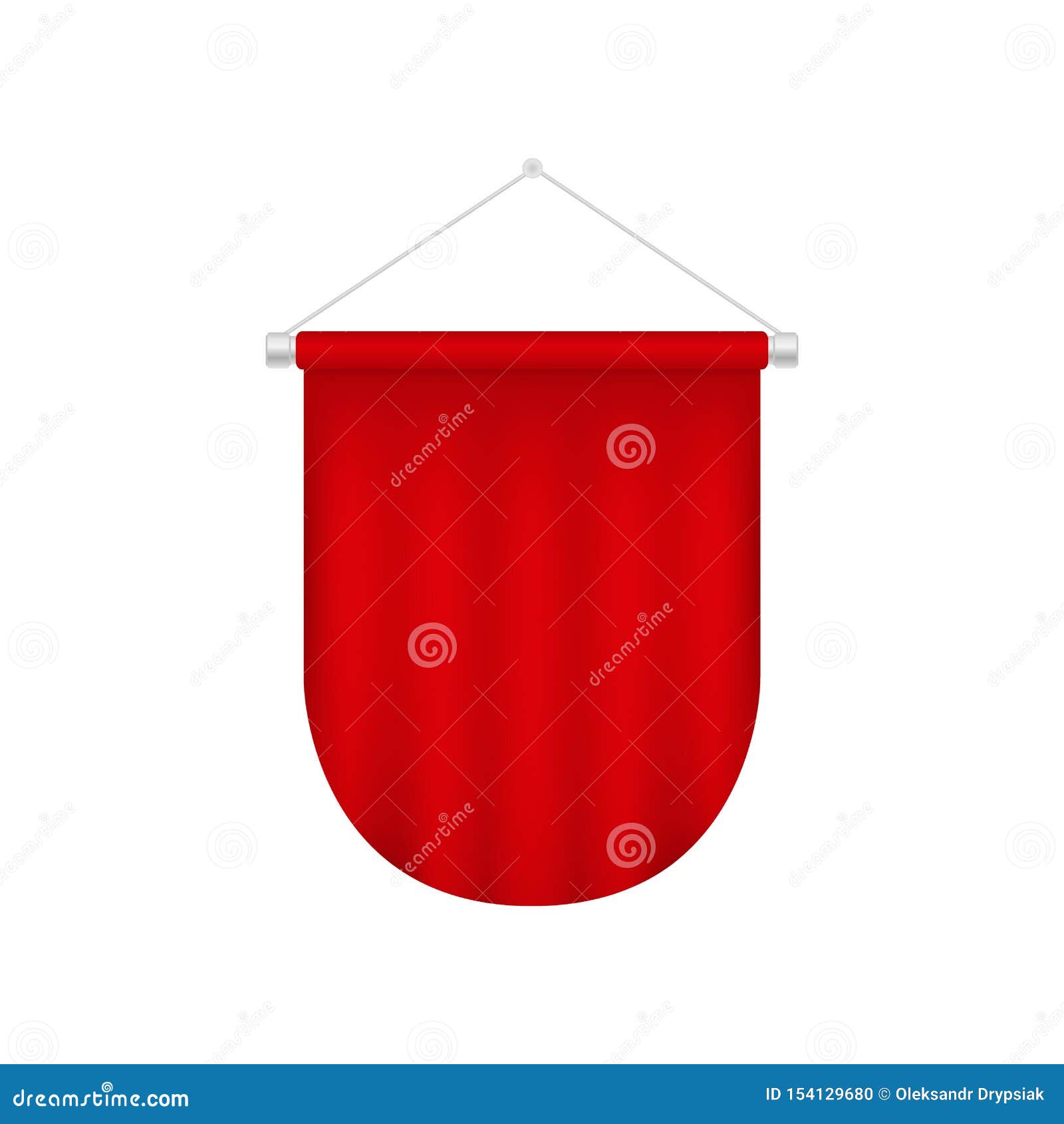 Vector Realistic Pennant Template. Red Blank Flag Stock Vector ...