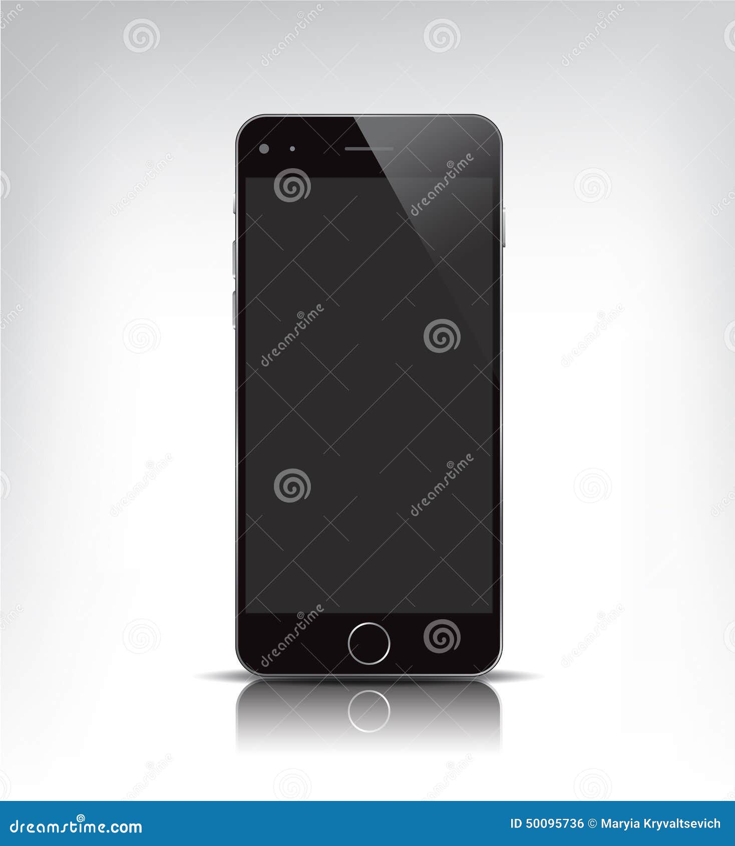 Vector Realistic Phone with Empty Screen Stock Vector - Illustration of ...