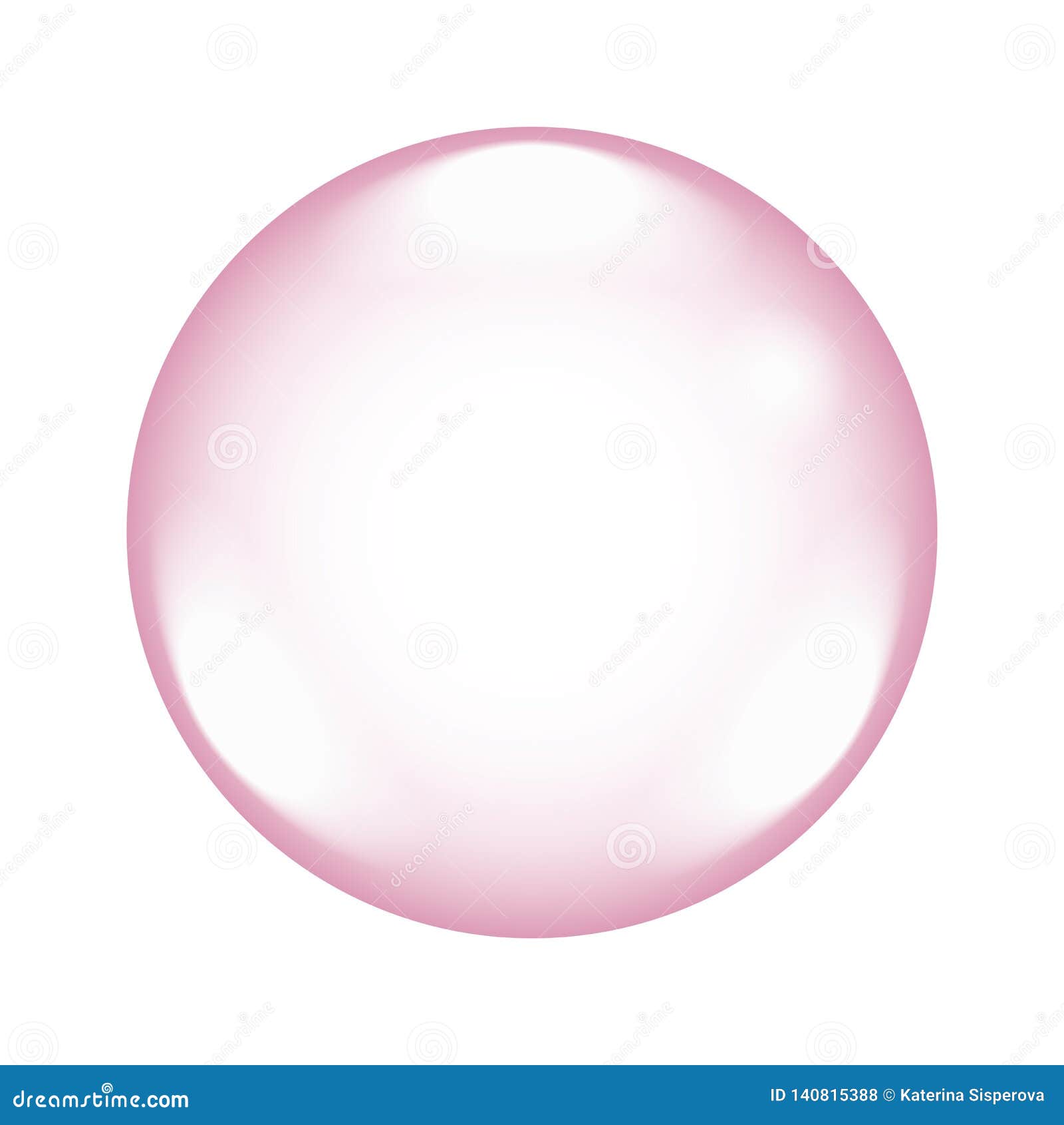 Vector Realistic Pink Bubble Isolated On White Background ...