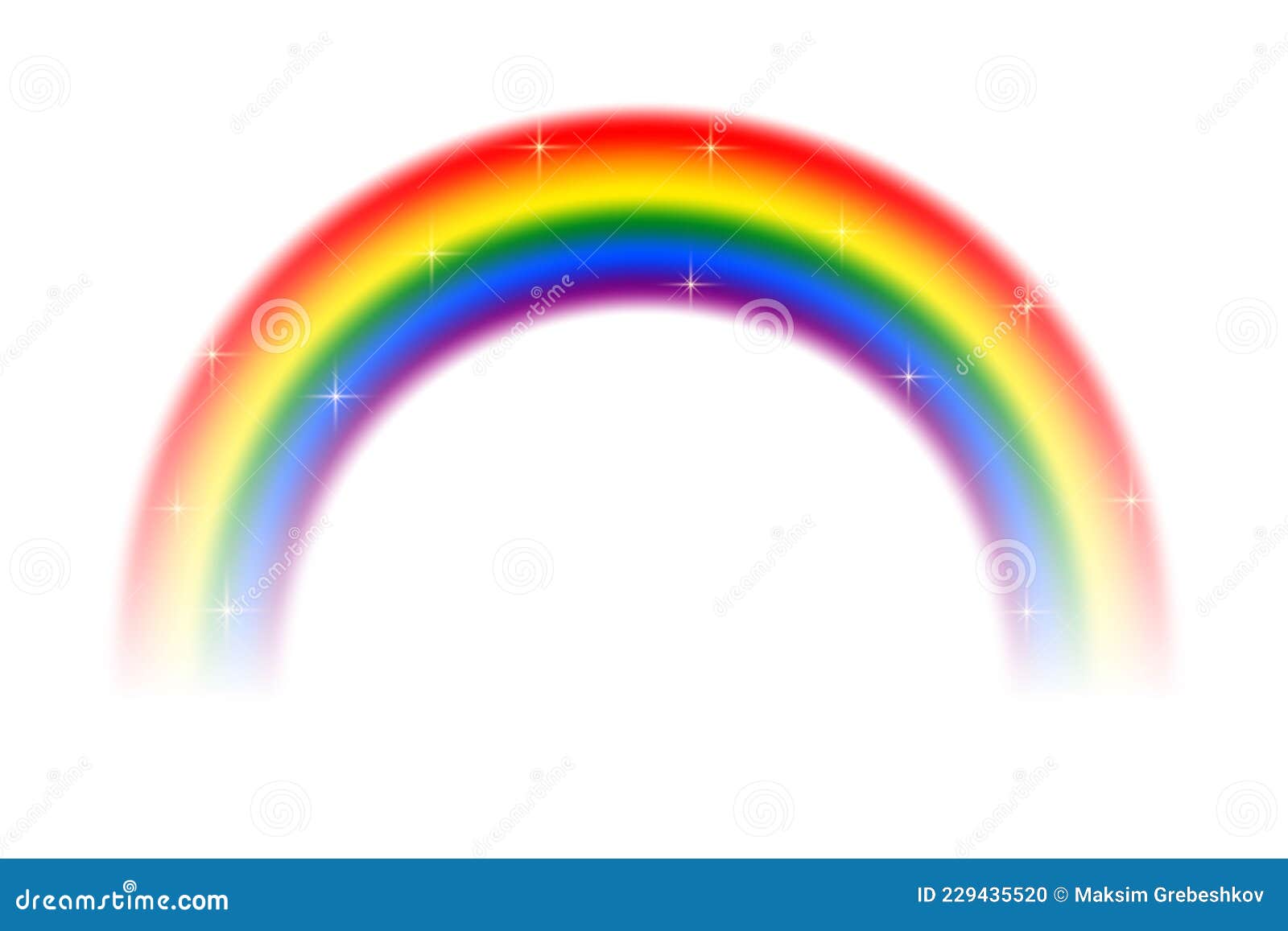 Realistic Rainbow Isolated on White Background. Stock Vector ...