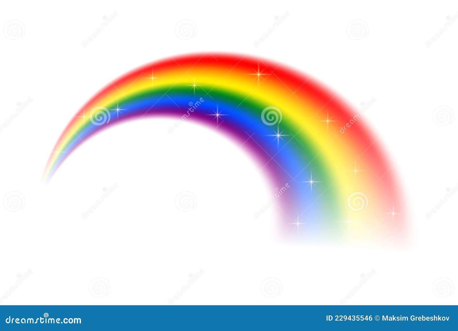 Realistic Rainbow Isolated on White Background. Stock Vector ...