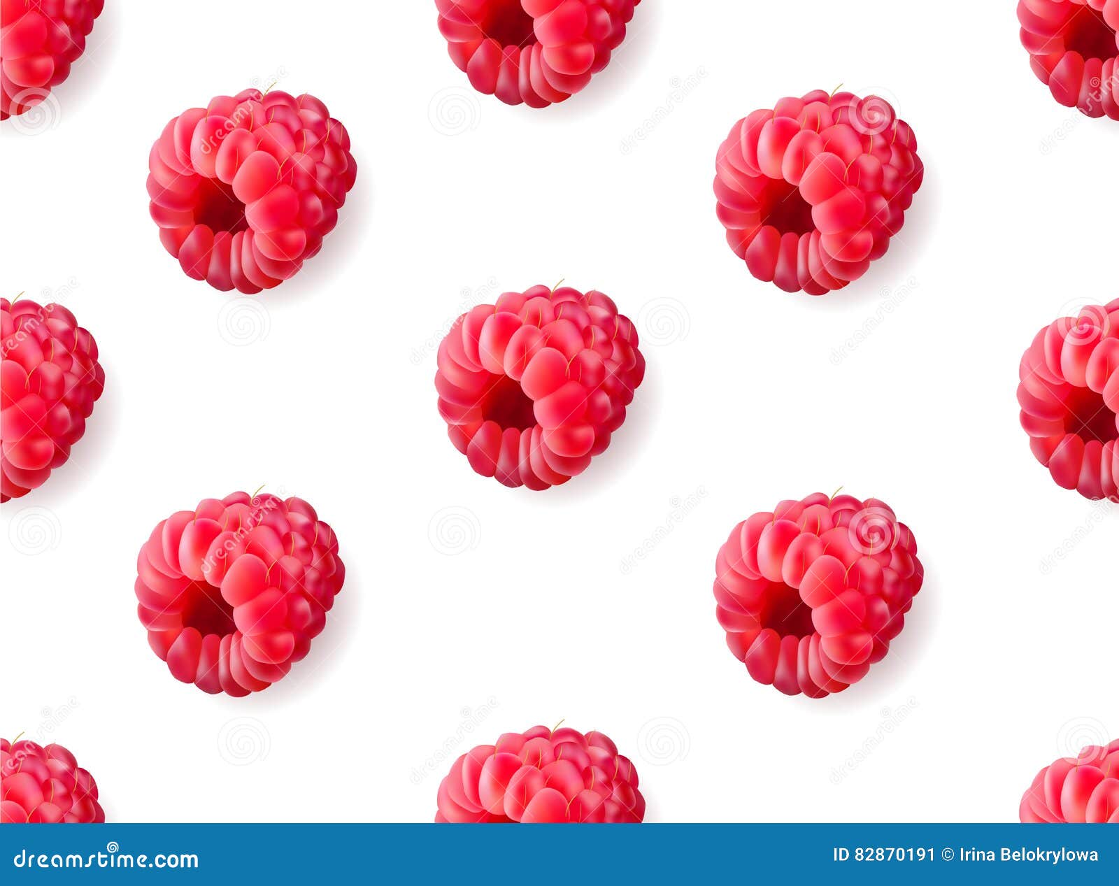 Vector Realistic Raspberry Seamless Pattern Stock Vector - Illustration ...