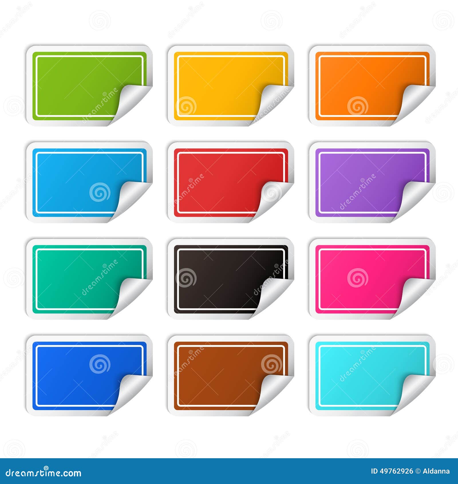 Vector Realistic Rectangular Colorful Stickers Set Stock Vector ...