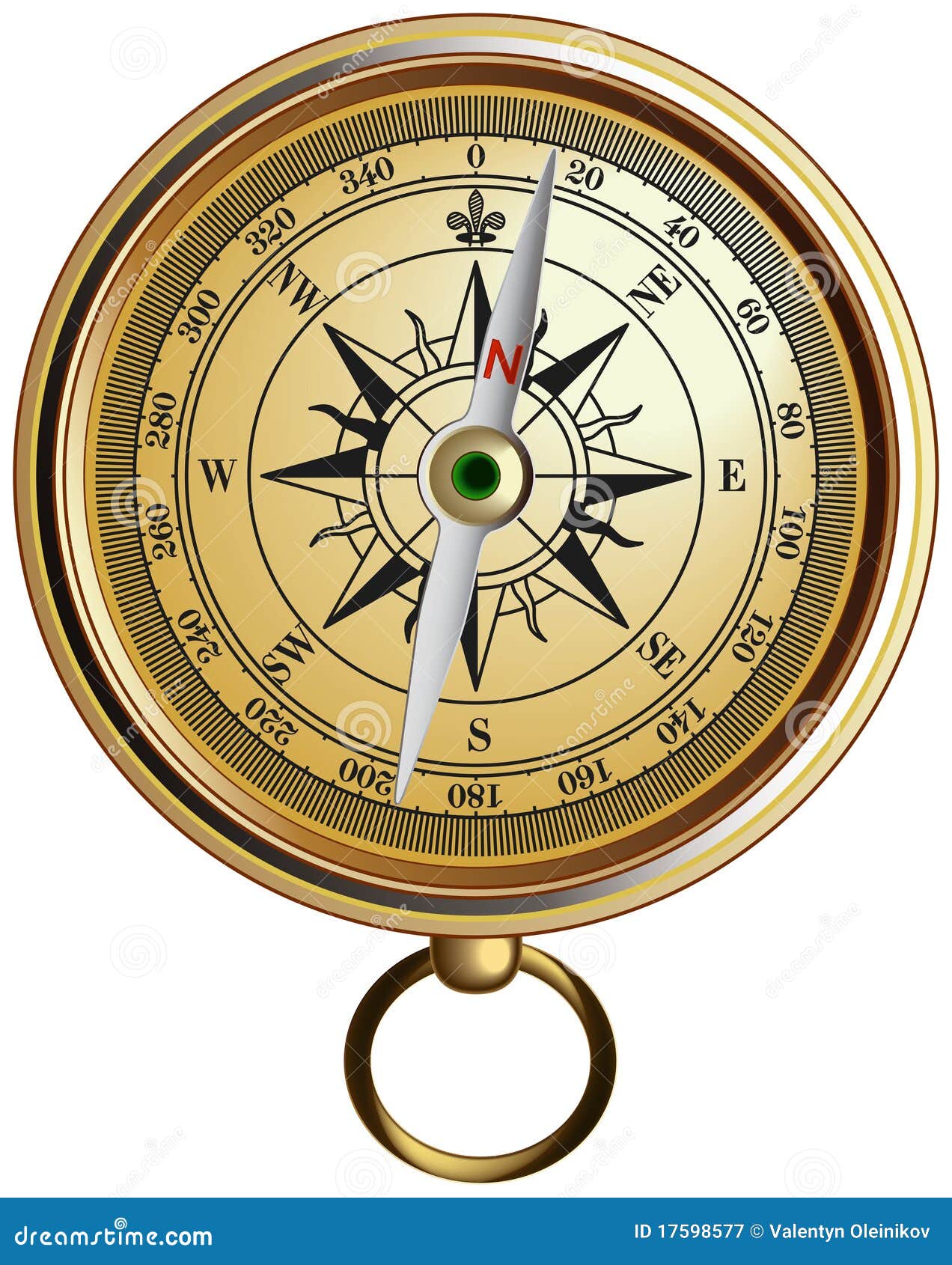 Vector Realistic Represented Compass Stock Vector - Illustration of ...