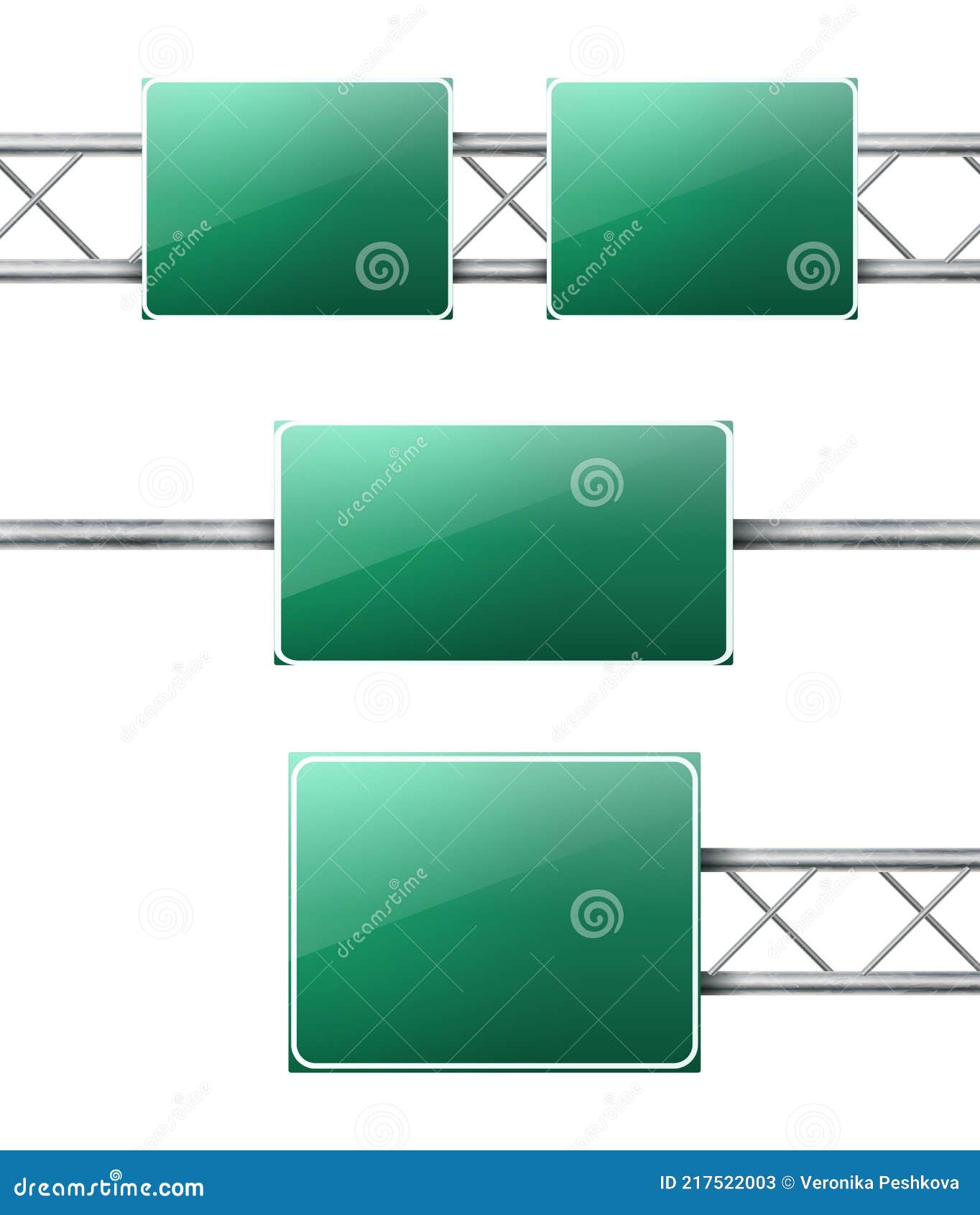 Vector Realistic Road Highway Green Signs Isolated Stock Vector ...