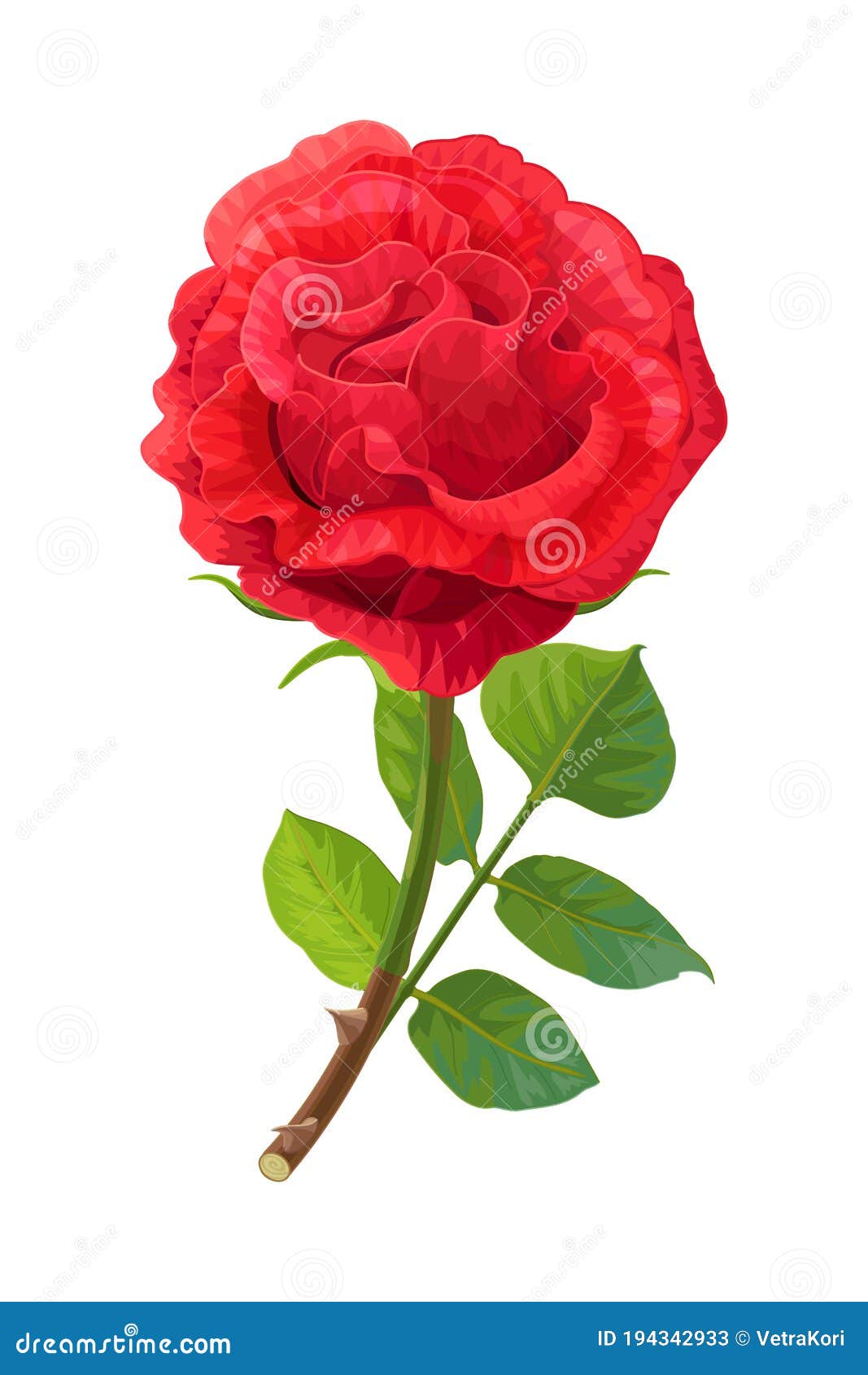 Vector Realistic Rose Flower Art Stock Vector - Illustration of bouquet ...