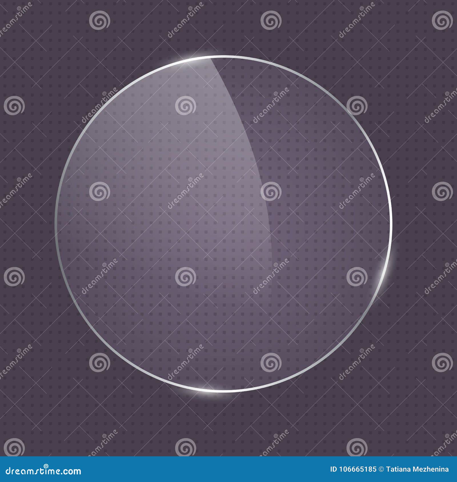 Vector Realistic Round Shape Glass Frame Stock Illustration ...