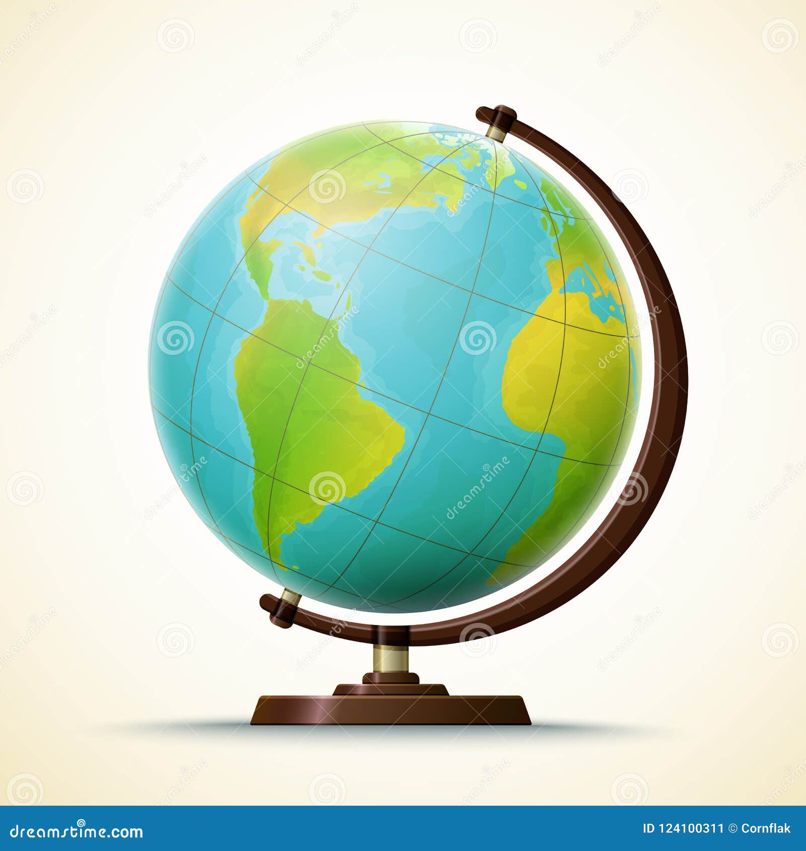 Realistic School Globe. Geographical World Map Stock Vector ...