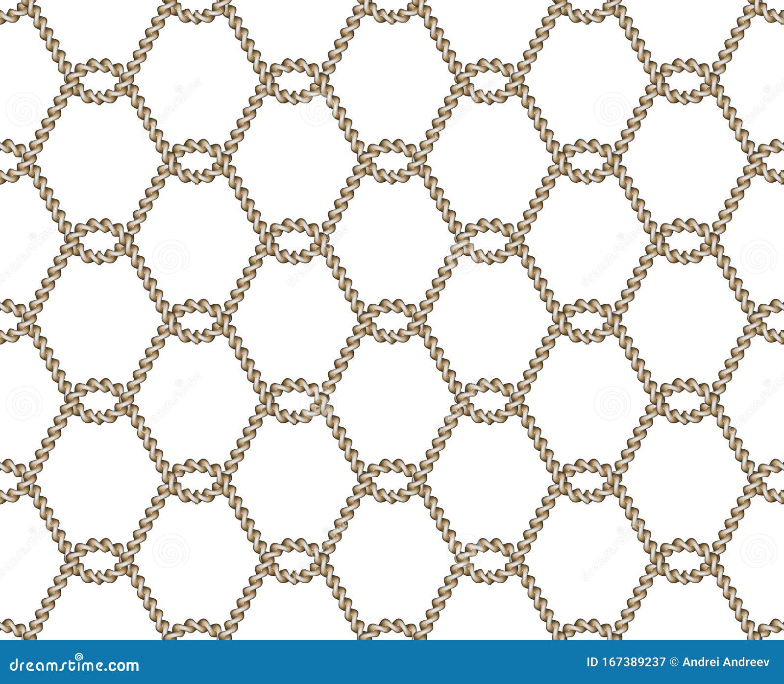 Vector Realistic Seamless Pattern with Brown Twisted Ropes and Loops ...
