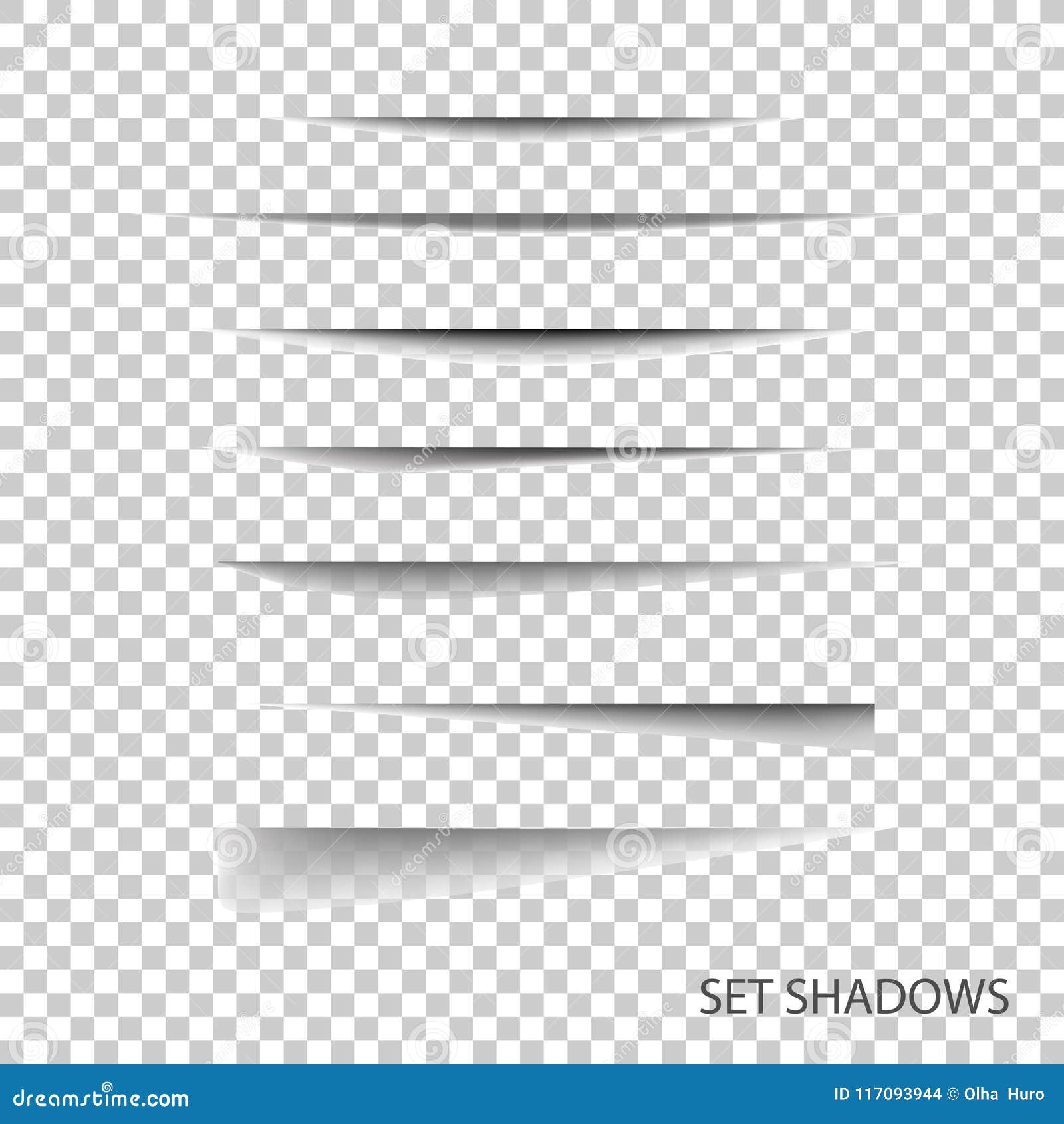 Vector Set of Transparent Realistic Shadow. Stock Vector - Illustration ...