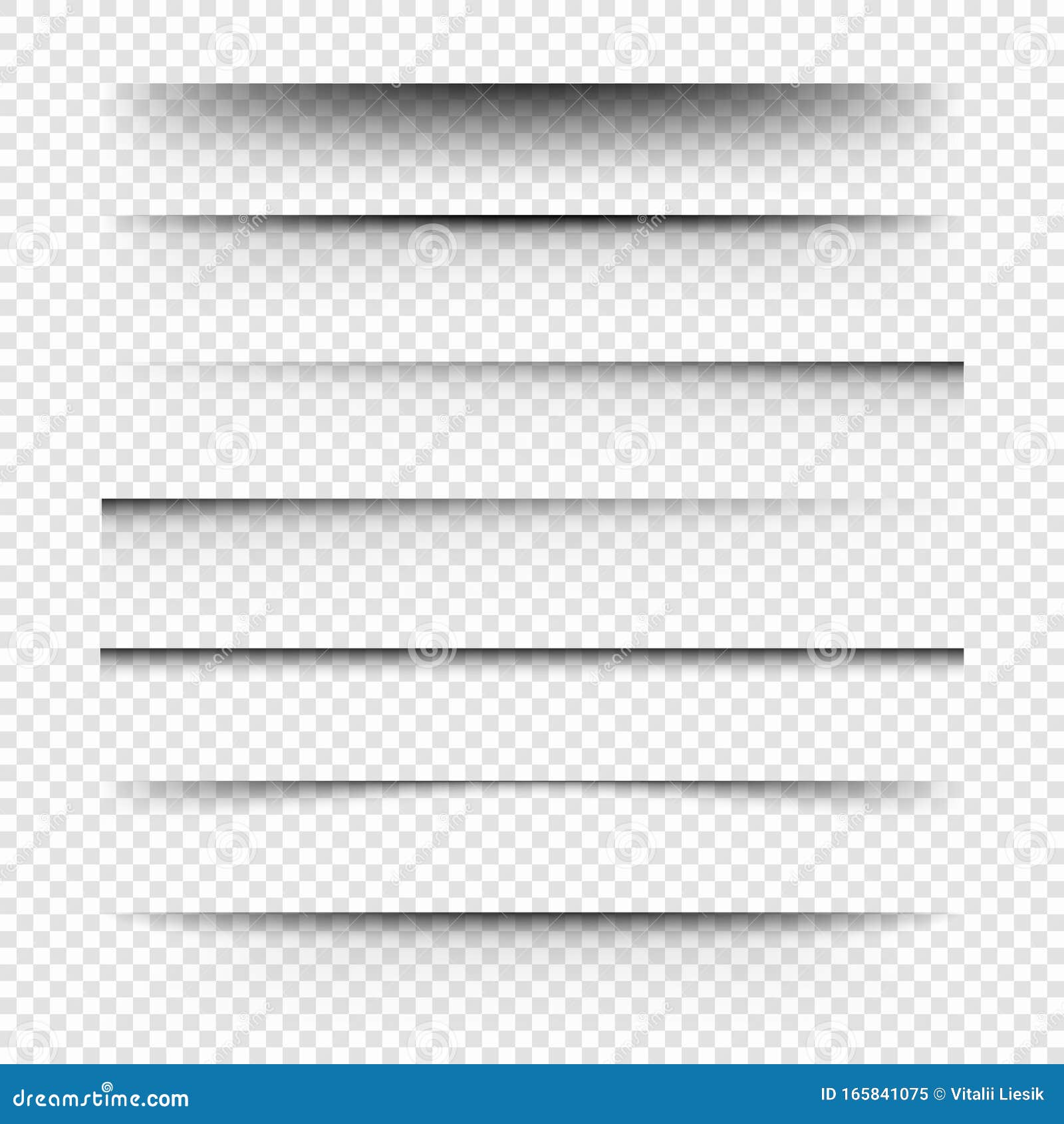 Vector Realistic Shadows.Set of Transparent Realistic Shadow. Stock ...