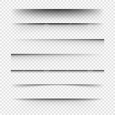 Vector Realistic Shadows.Set of Transparent Realistic Shadow. Stock ...