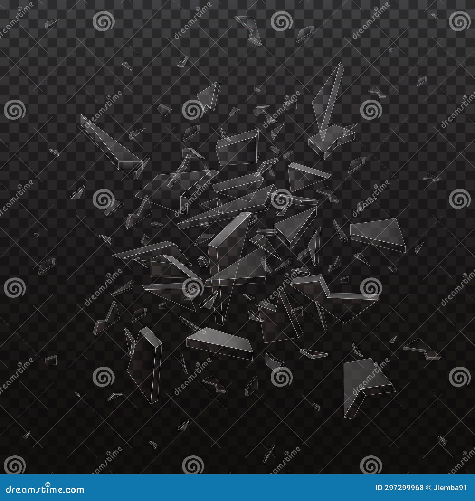 Vector Realistic Shards of Broken Glass. Stock Vector - Illustration of ...