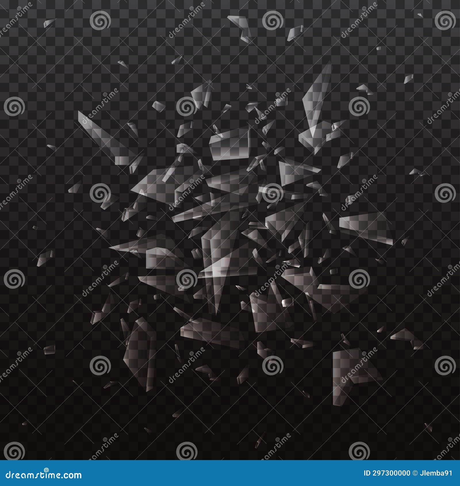 Vector Realistic Shards of Broken Glass. Stock Vector - Illustration of ...