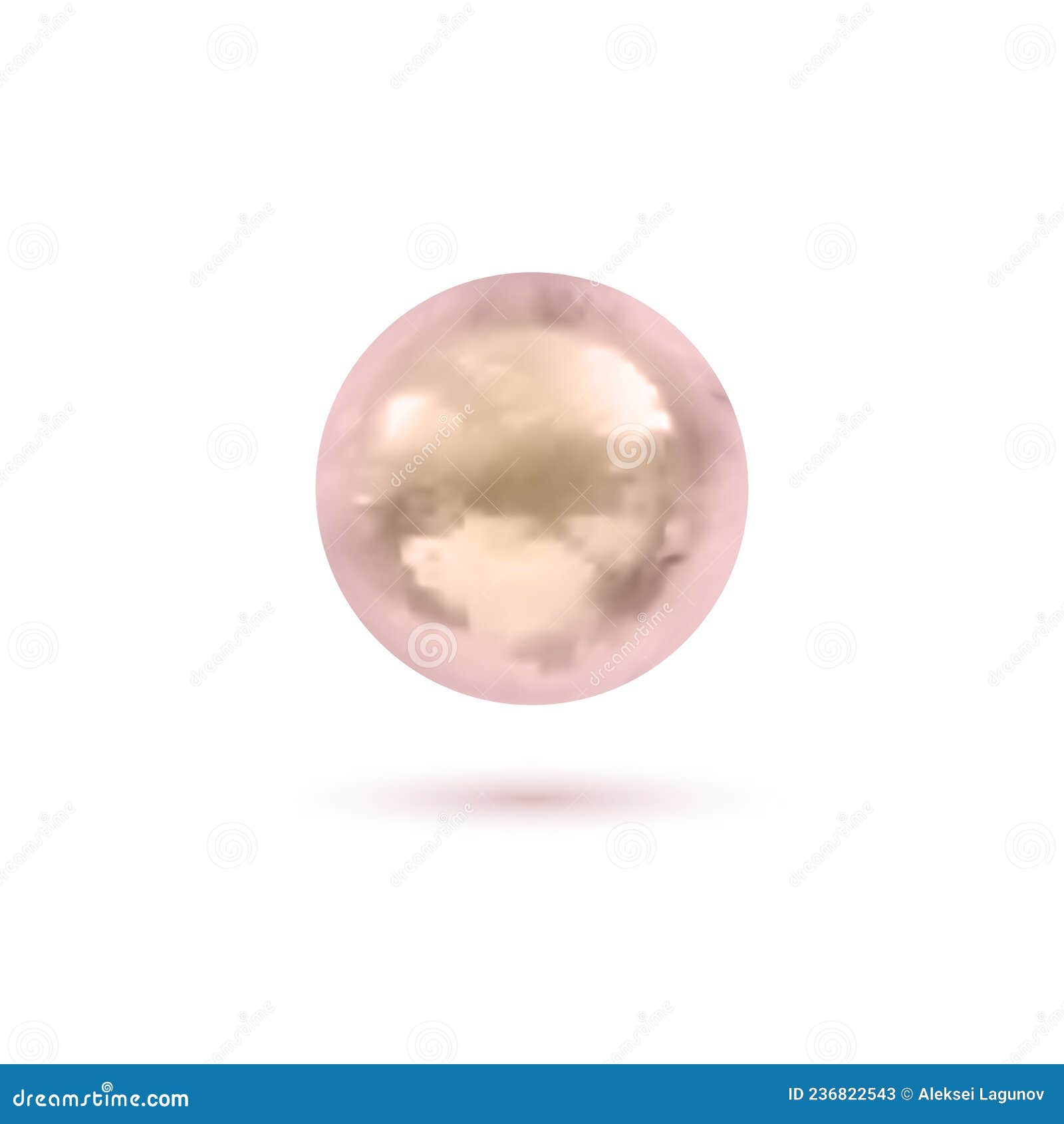 Vector Realistic Shiny Pearl Isolated on White Background, Decorative ...