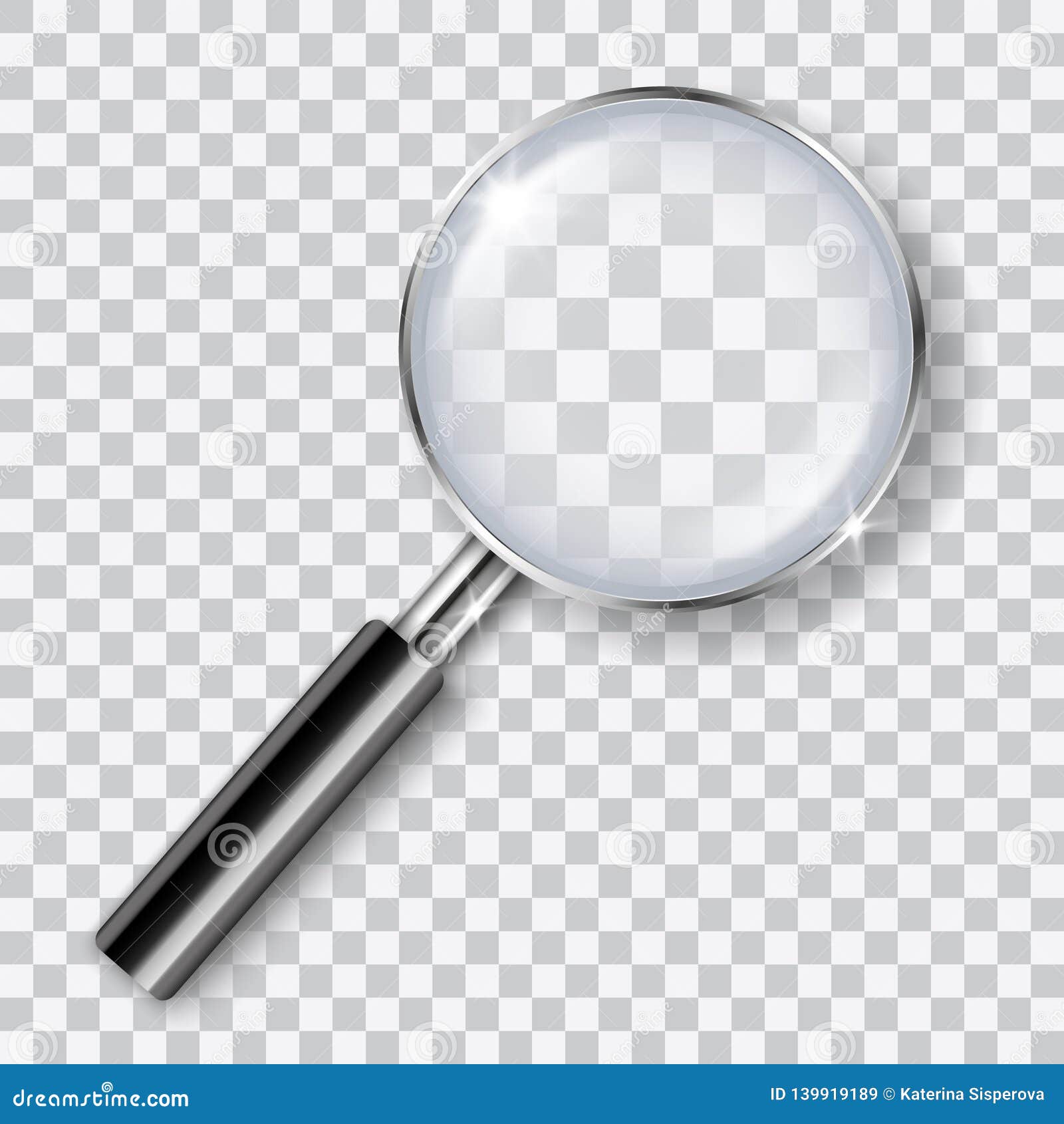 Vector Realistic Shiny Transparent Magnifying Glass With Shadow ...