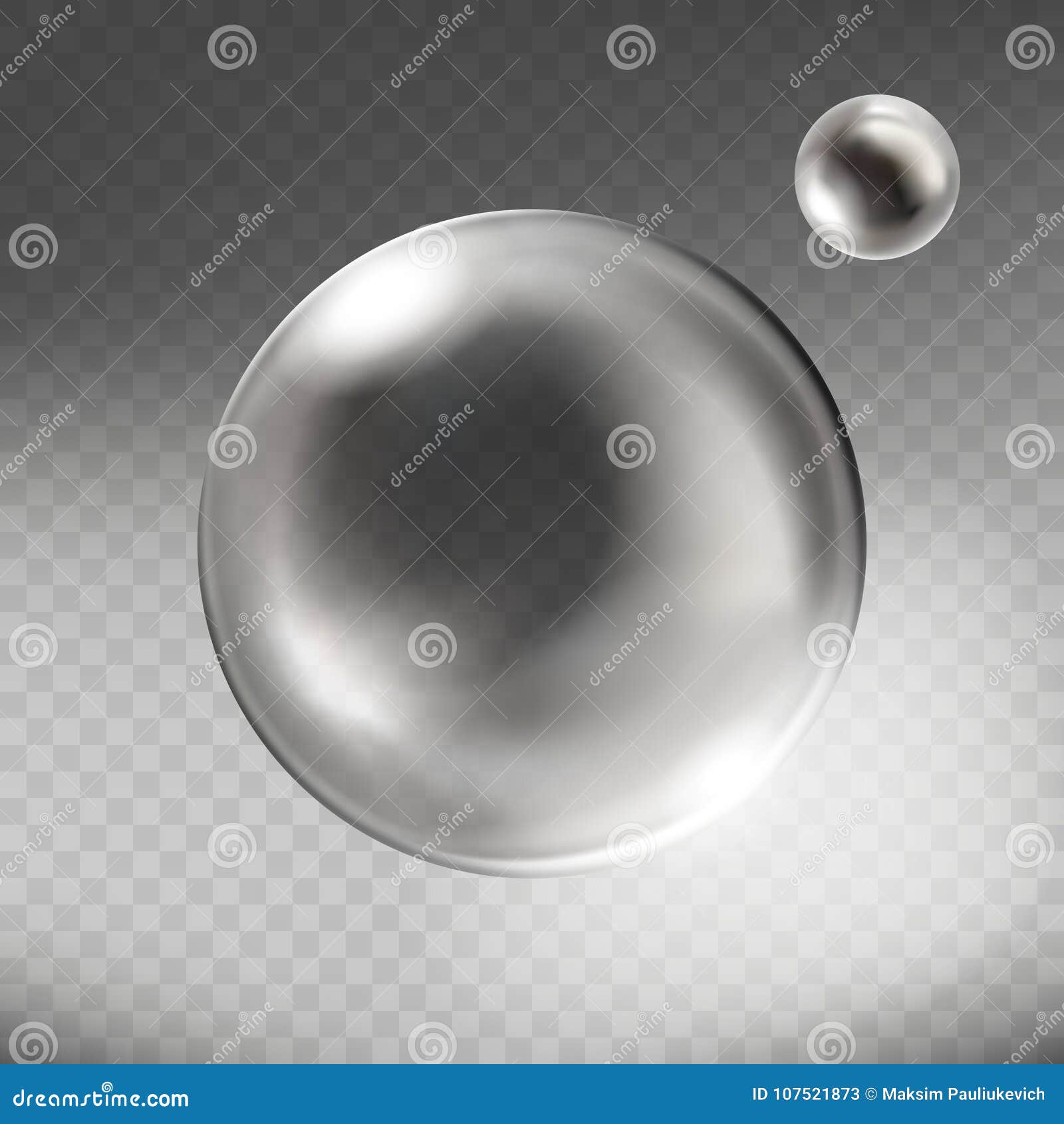 Vector Realistic Silver Glass Sphere Transparent Stock Vector ...