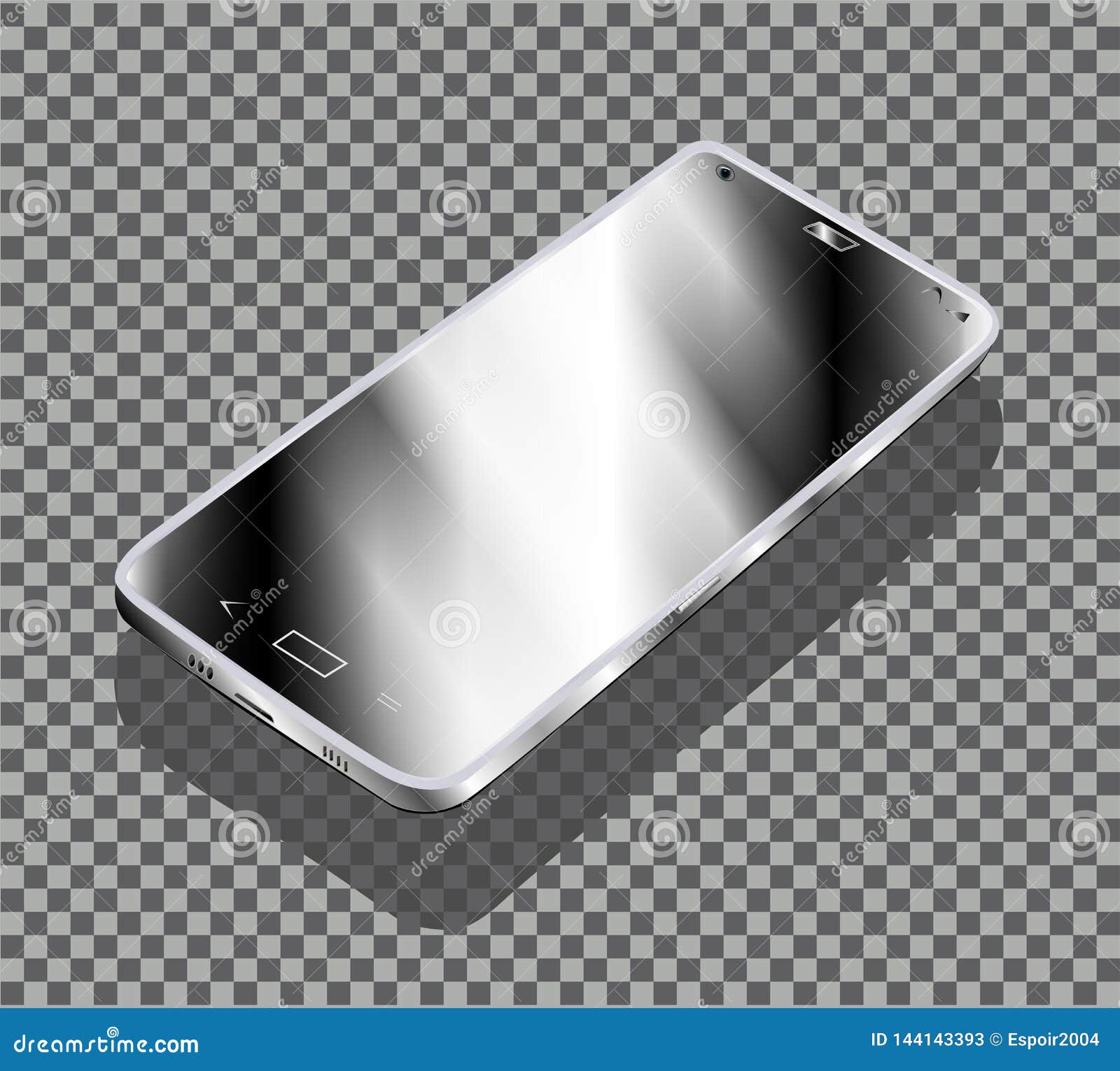 Vector Realistic Smartphone Metallic Colors with a Screen with Light ...