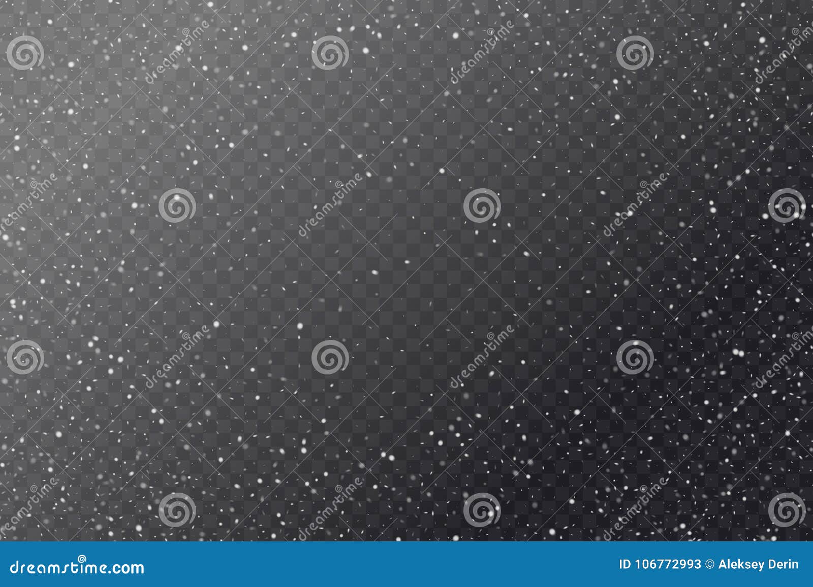 Vector Realistic Snowfall Against a Dark Background. Transparent ...
