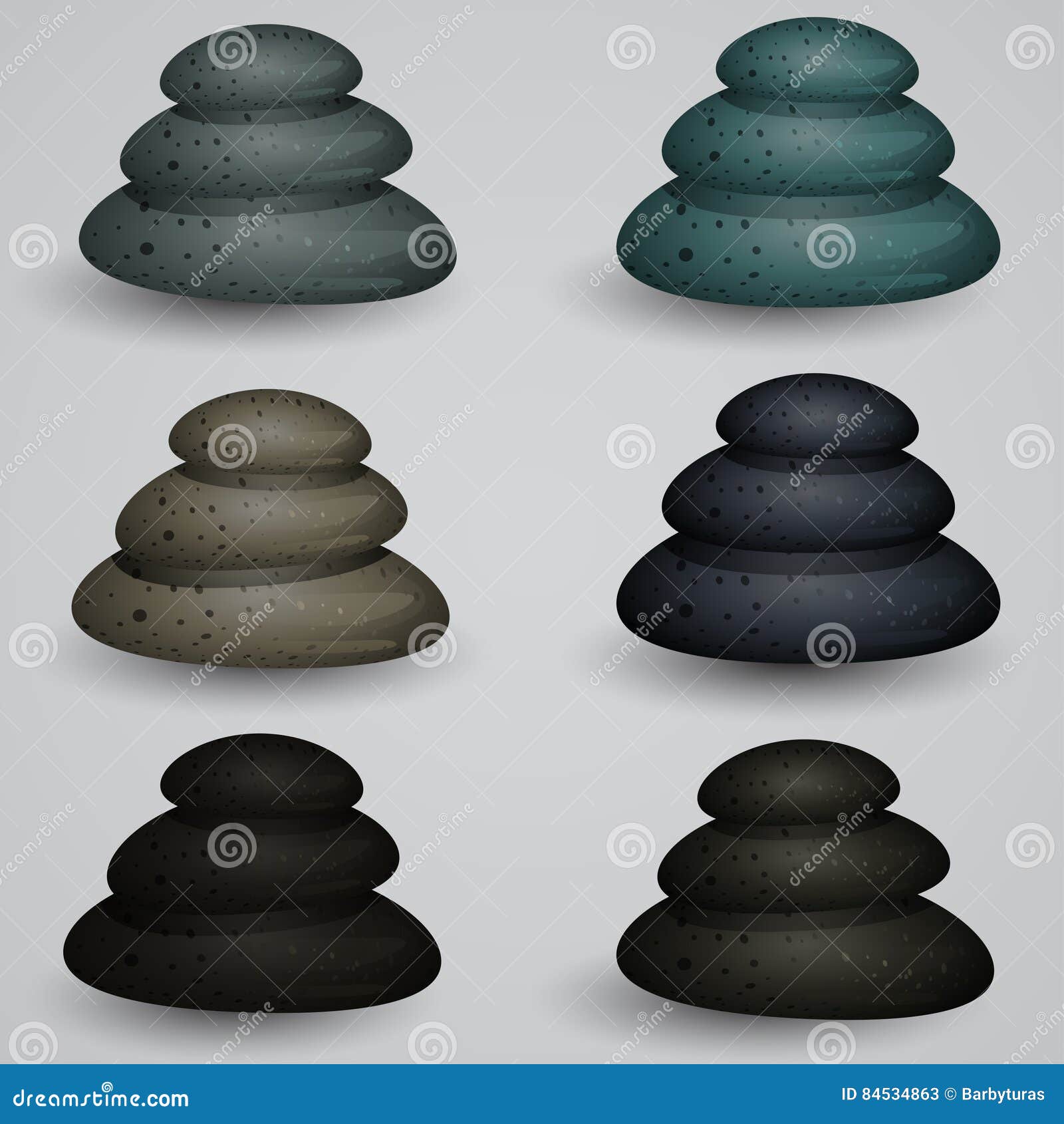 Vector Realistic Spa Stones Stock Illustration - Illustration of ...