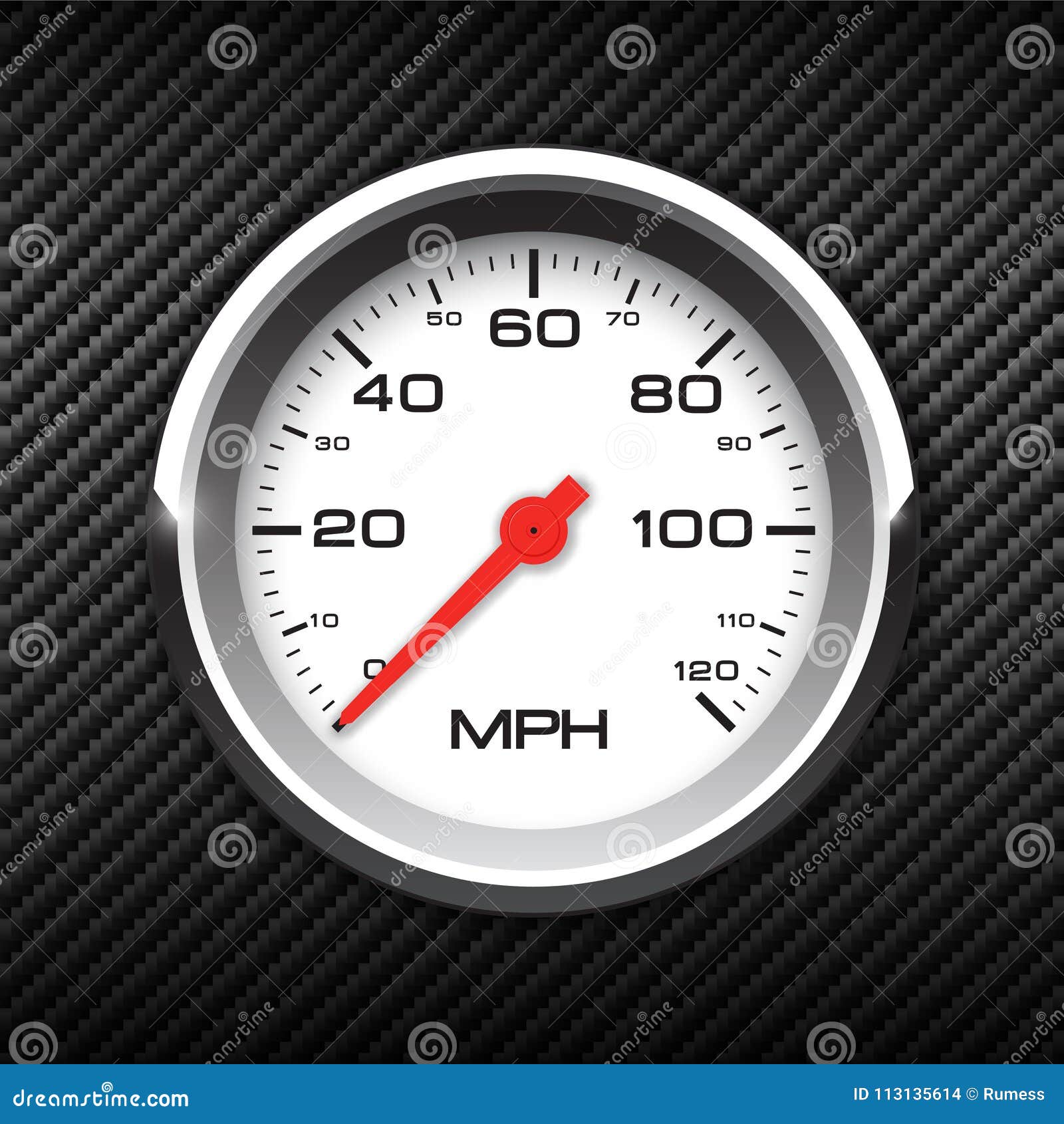 Vector Realistic Speedometer on Carbon Background Stock Vector ...