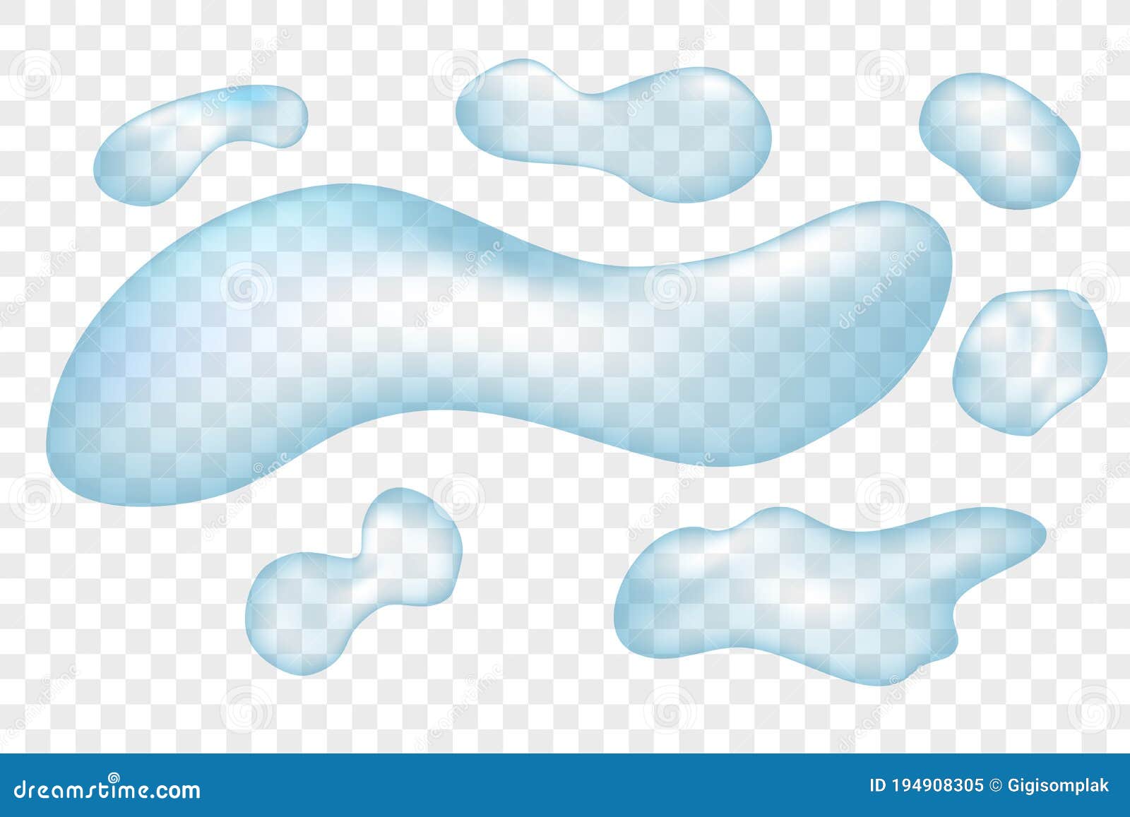 Vector Realistic Spill Blue Pure Water, at Transparent Effect ...