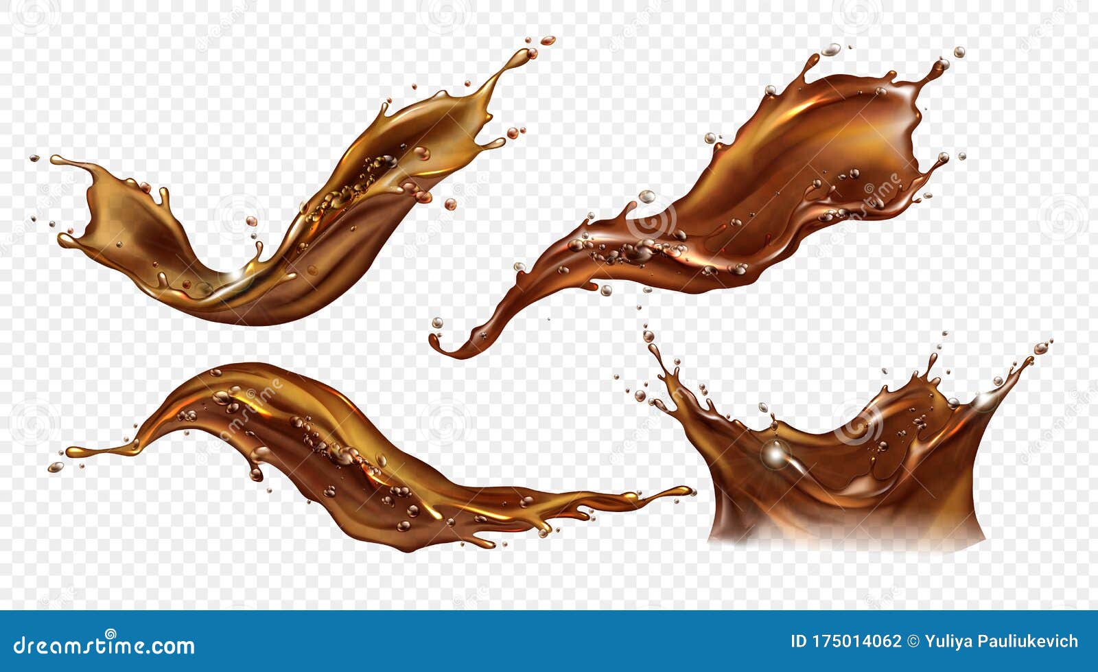 Vector Realistic Splash of Coffee, Cola or Tea Stock Vector ...