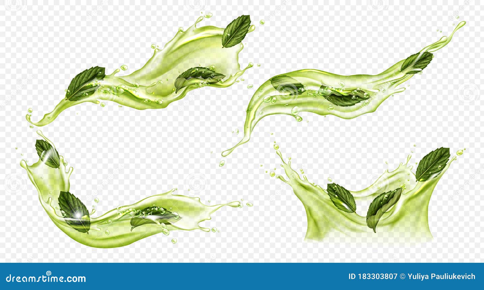 Vector Realistic Splash of Green Tea or Matcha Stock Vector ...
