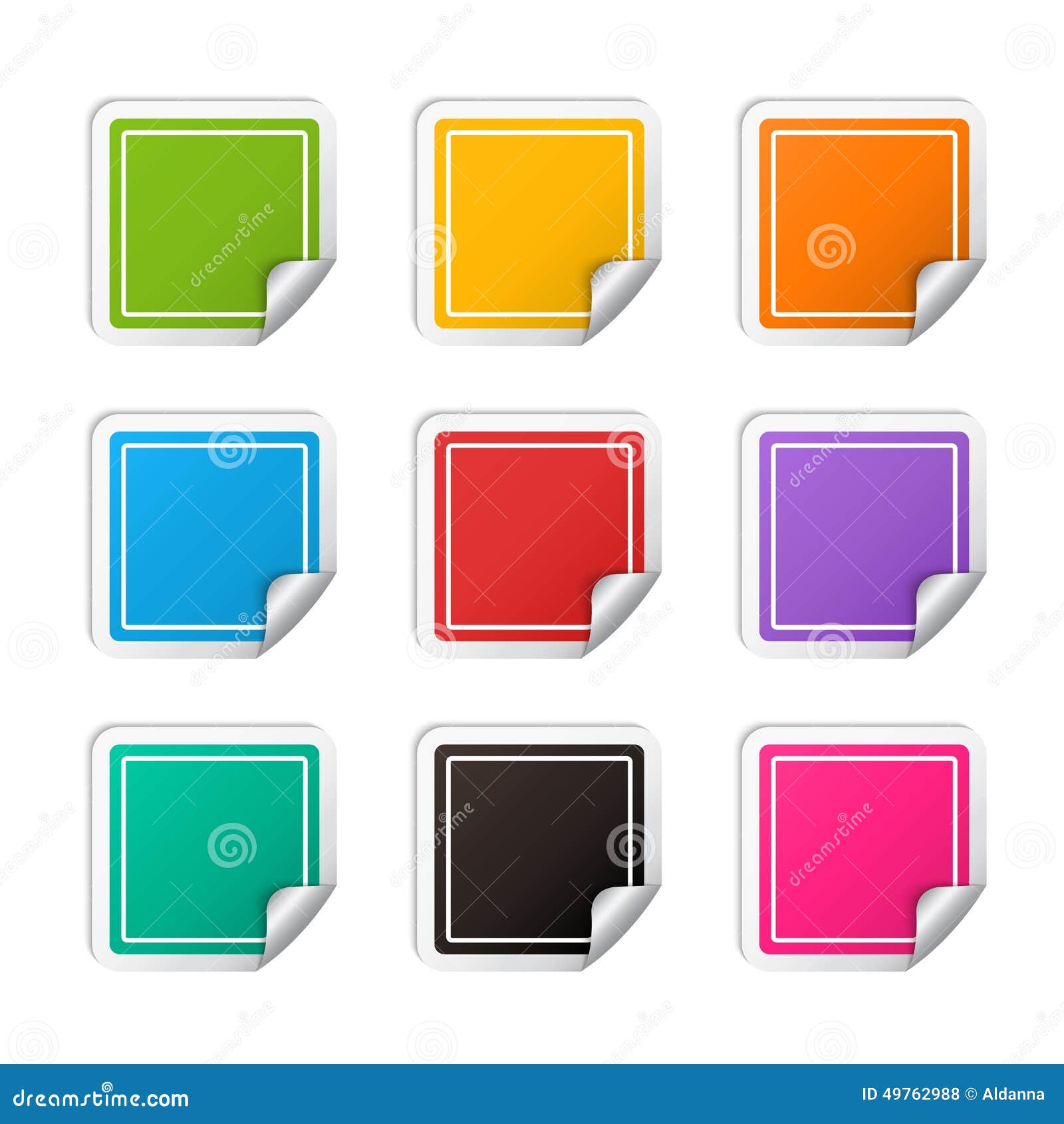 Vector Realistic Square Colorful Sticker Set Stock Vector ...