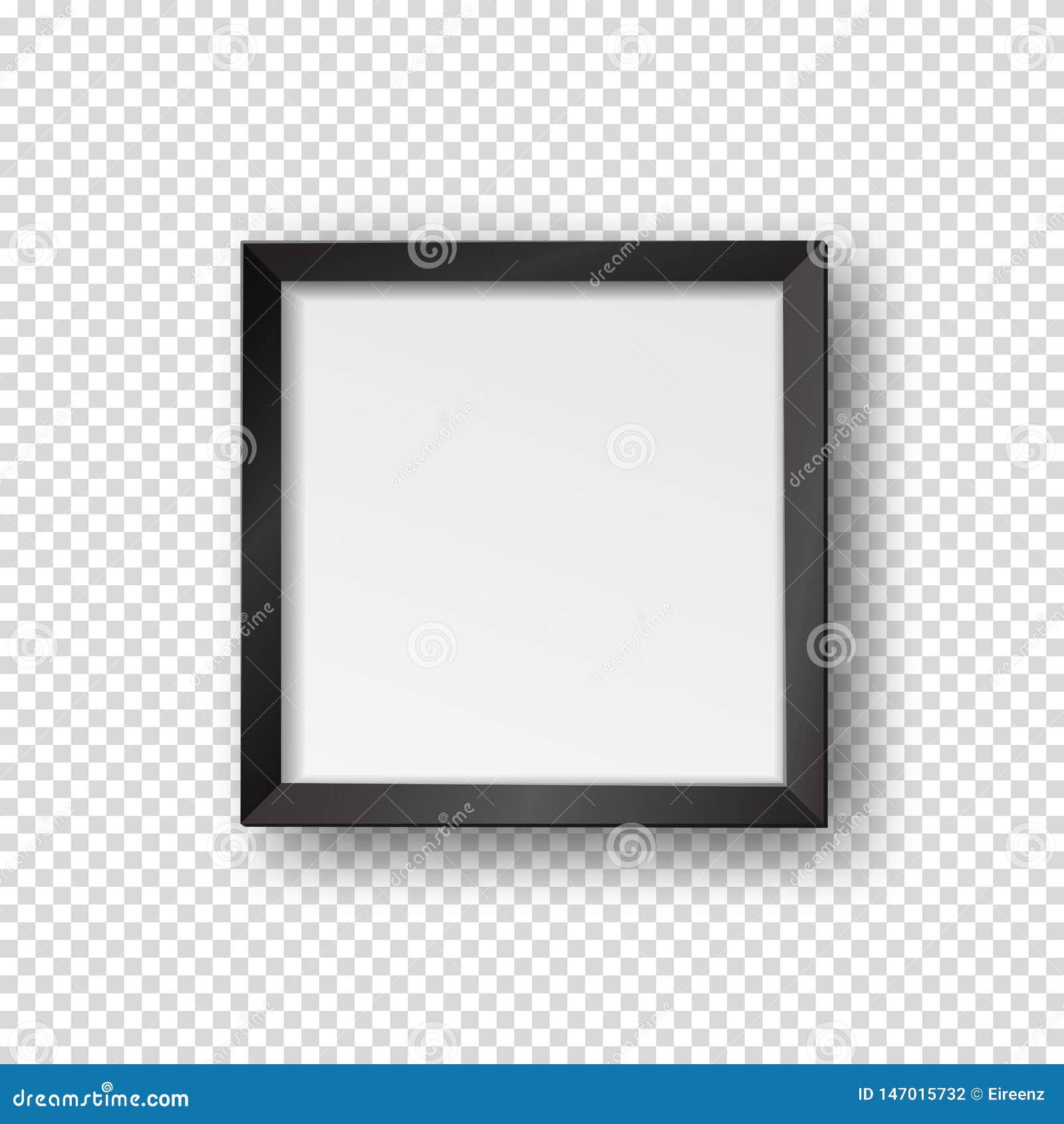 Vector Realistic Square Empty Picture Frame. Mockup Template with Black ...
