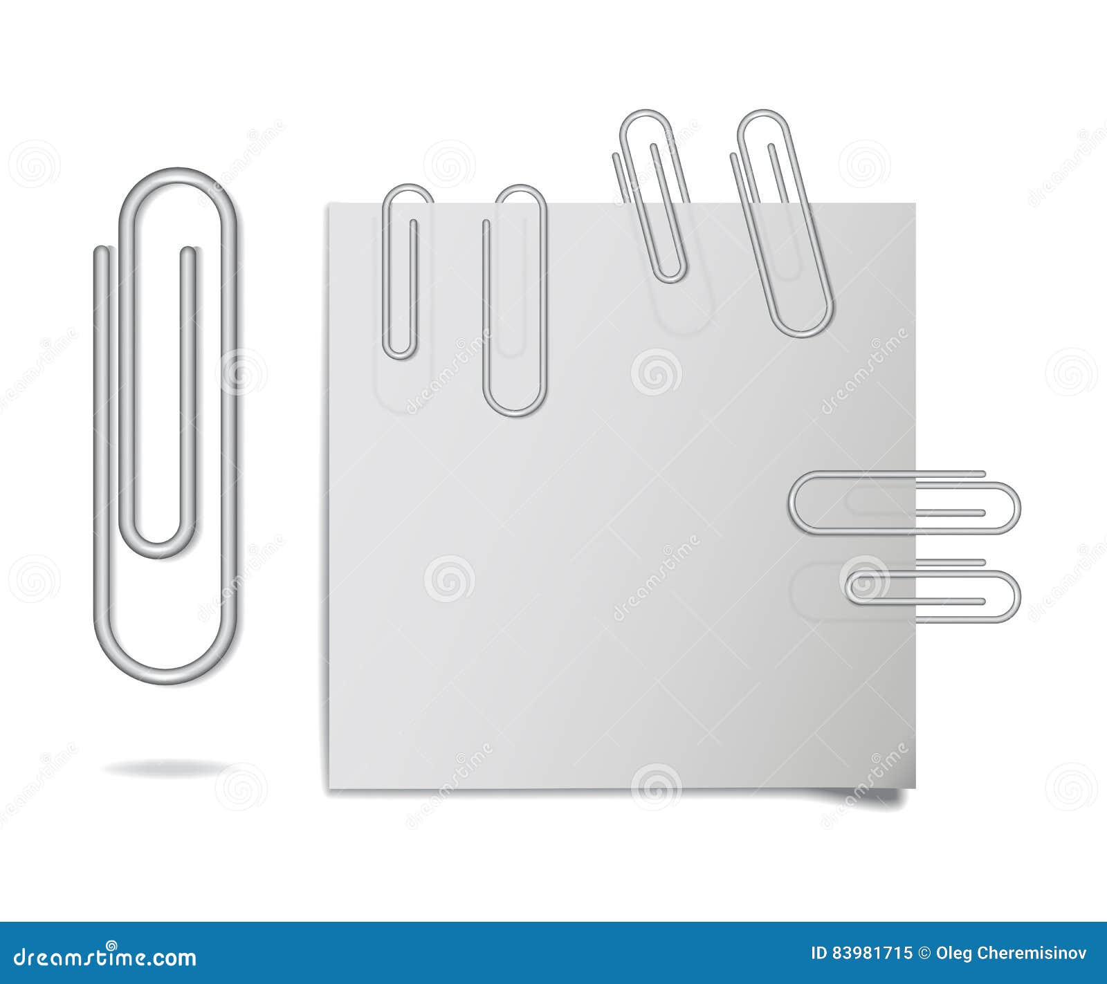 Vector Realistic Steel Paper Clips in Different Positions. Stock Vector ...