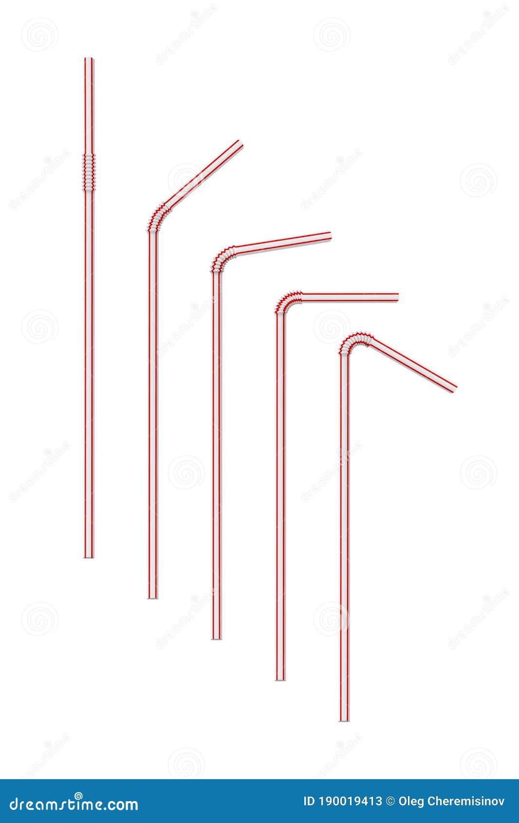 Vector Realistic Straw Set on White Background Stock Vector ...