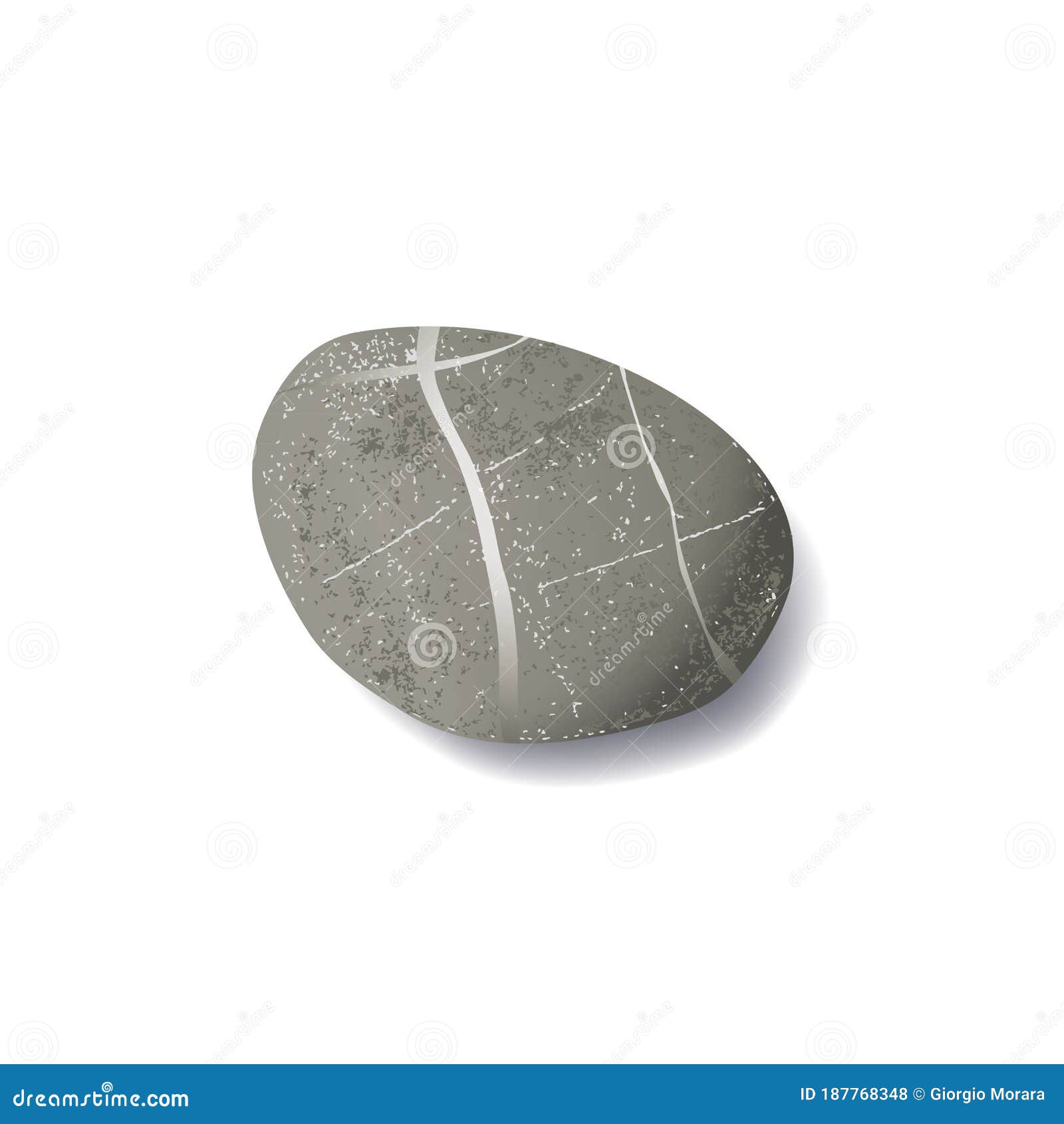 Realistic Vector Striped Pebble Stock Vector - Illustration of rounded ...
