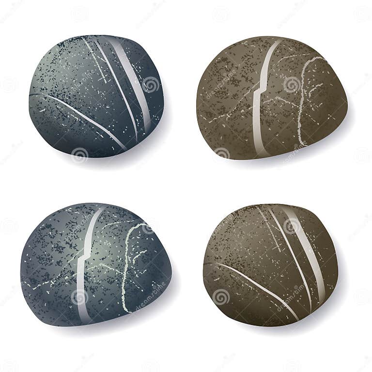 Realistic Vector Striped Pebbles Stock Vector - Illustration of nature ...