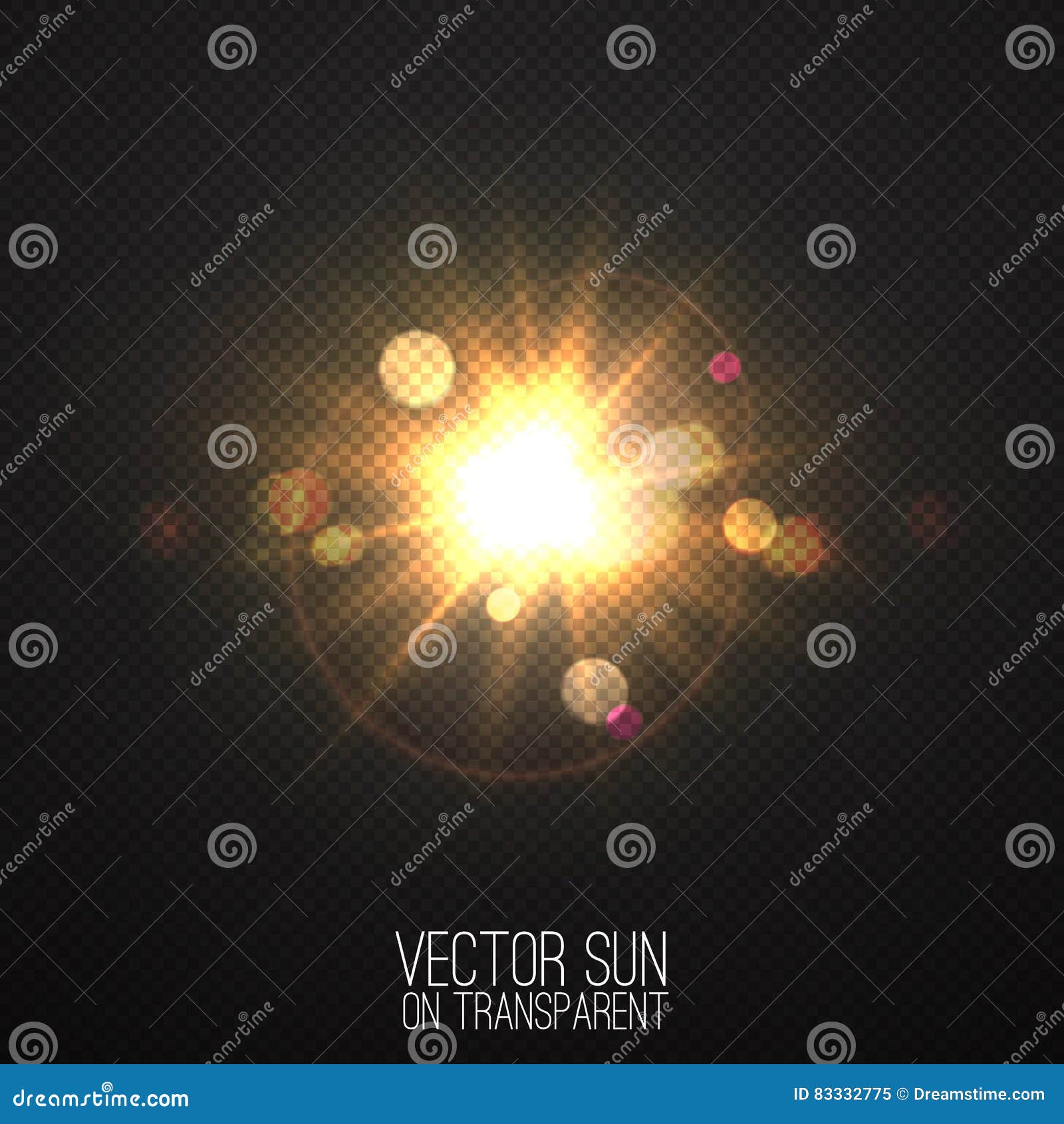 Vector Realistic Sun on Transparent . Stock Vector - Illustration of ...