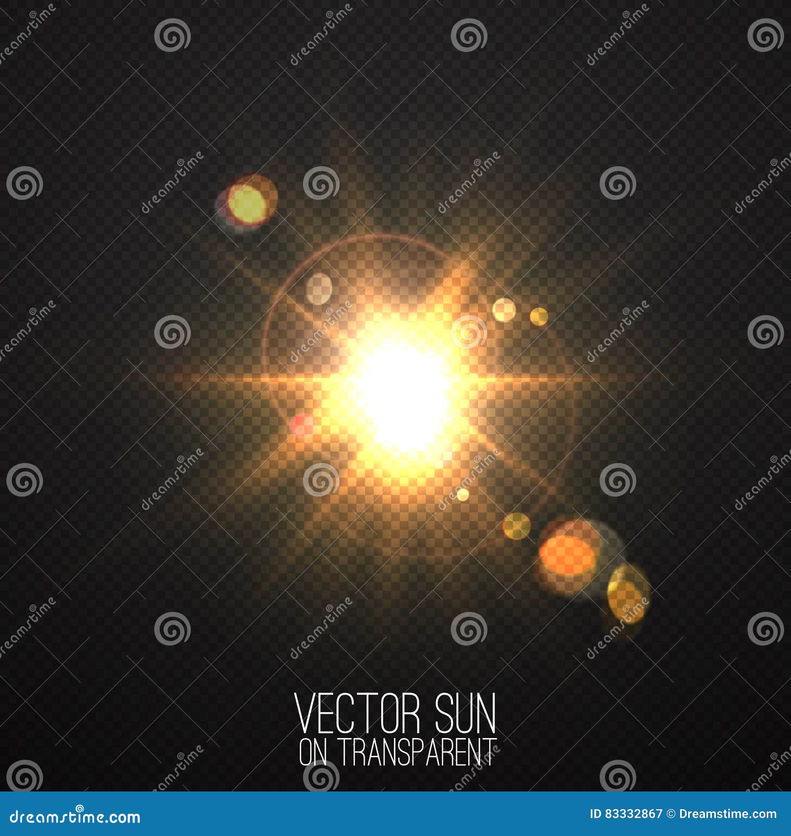 Vector Realistic Sun on Transparent . Stock Vector - Illustration of ...