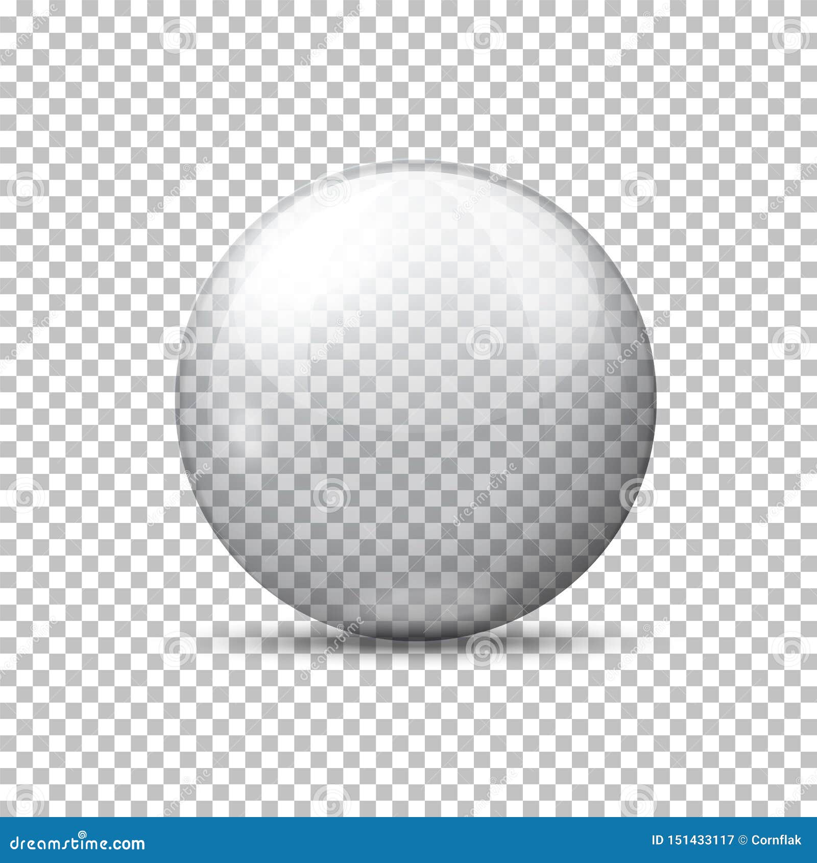 Vector Realistic Transparent Ball, on Plaid Background. Stock Vector ...